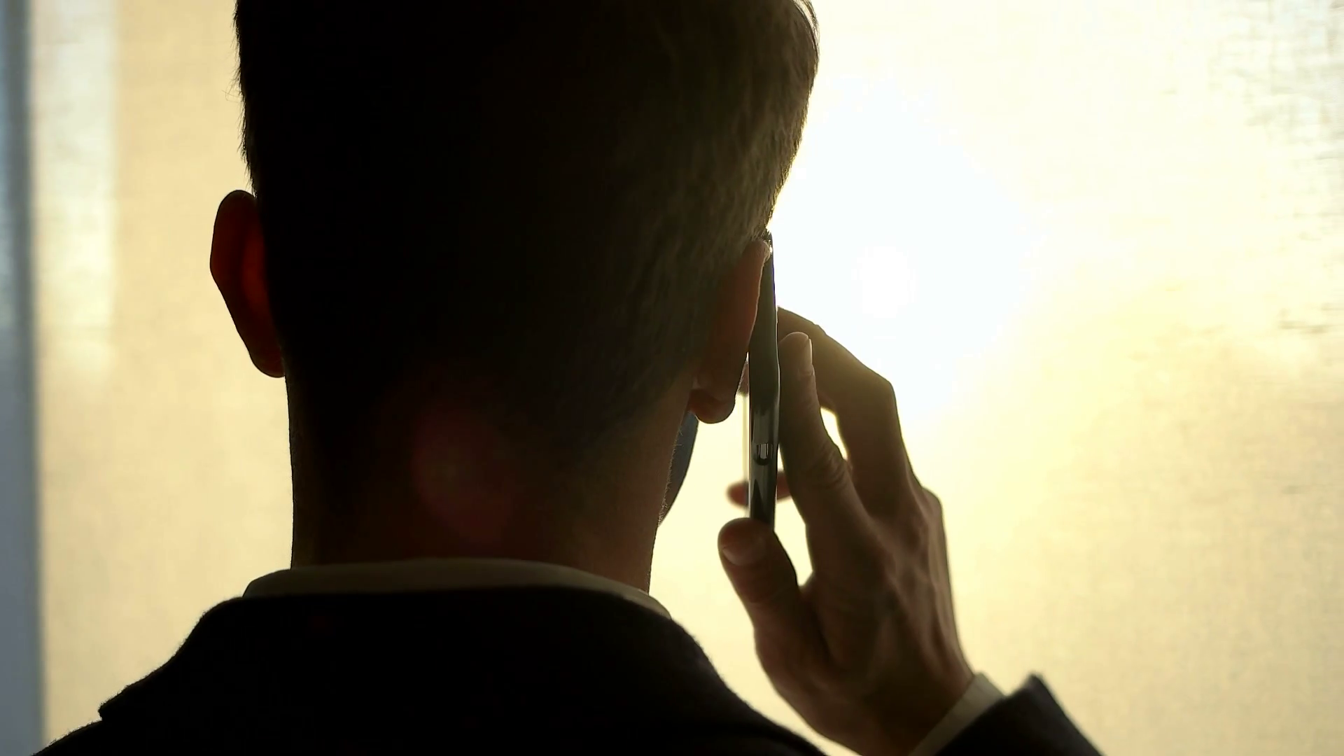 Professional Man On Phone Window At Home Stock Footage SBV-314713847 ...