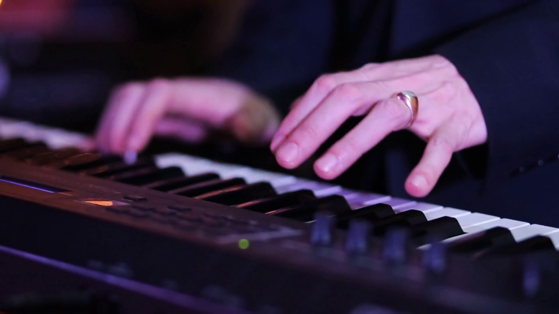 Playing Keyboard Closeup In Slow Motion Stock Footage SBV-308592319 ...