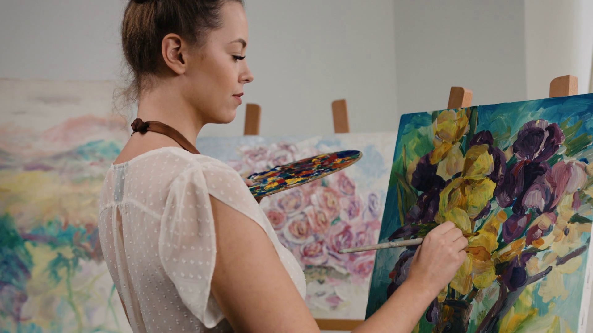 Young Happy Artist Posing On Camera Stock Footage SBV-313927471 ...