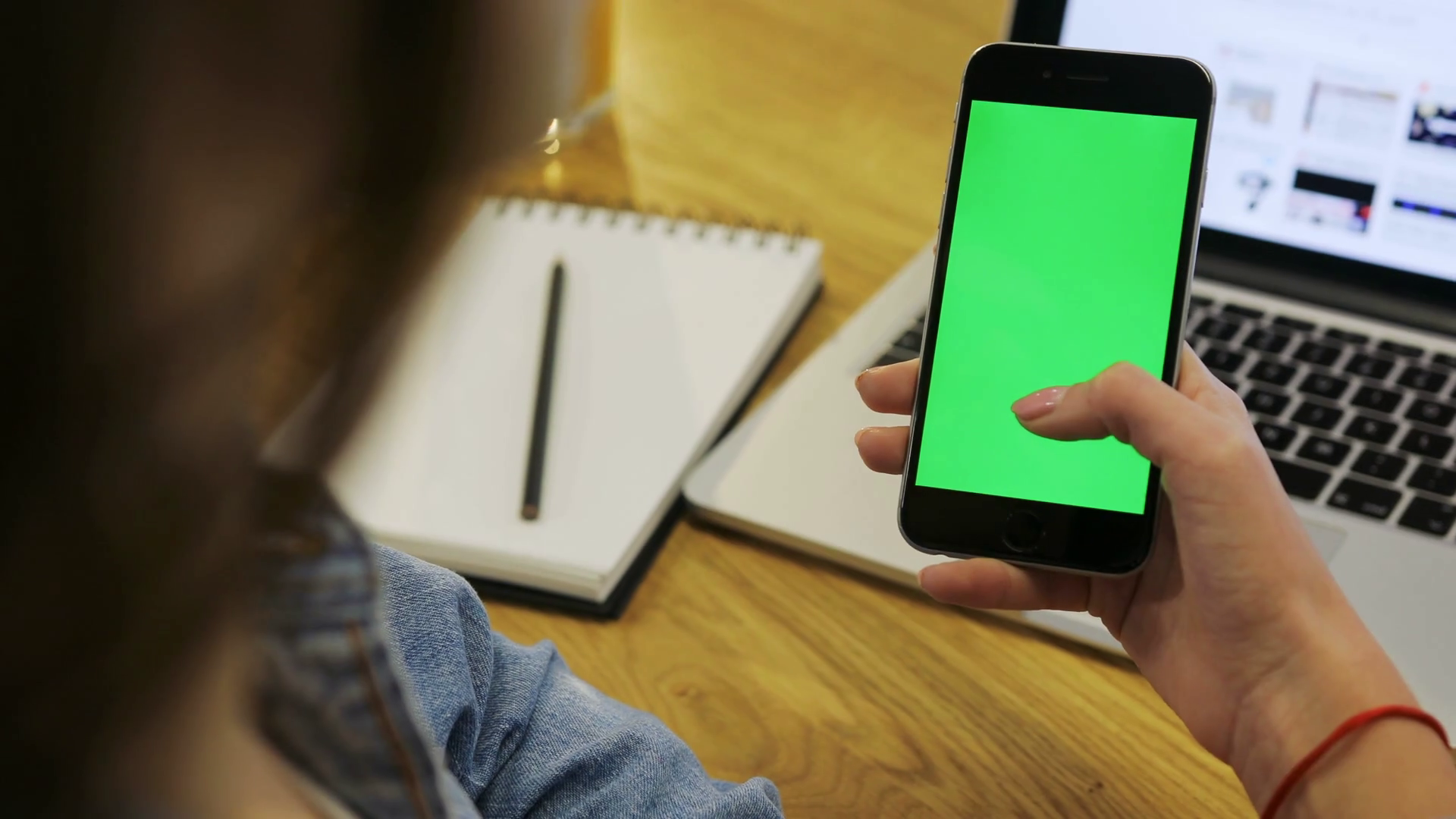 Woman Using Vertical Smartphone With Green Stock Footage SBV-312566674 ...