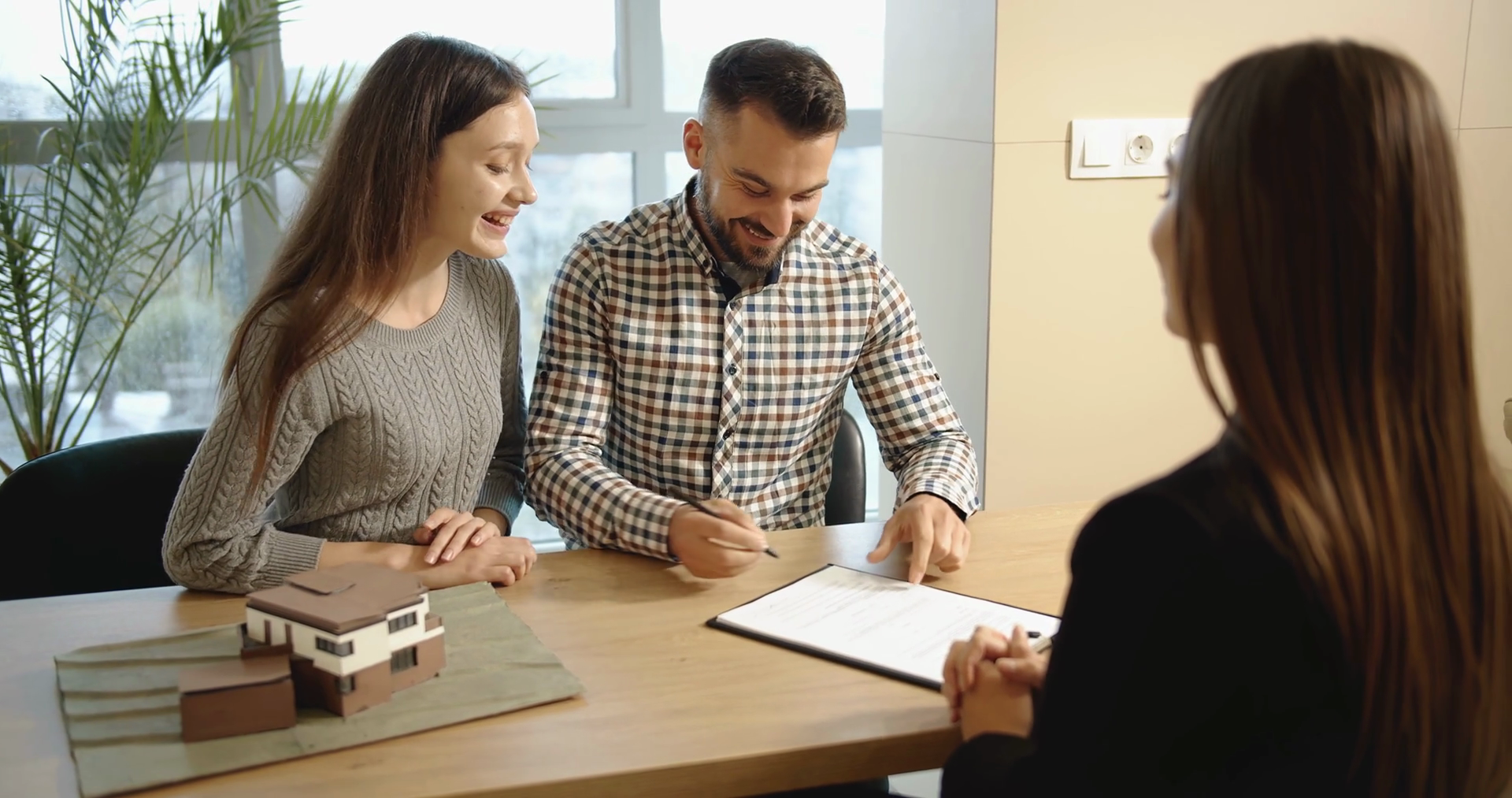 Happy Married Couple Signing Documents In Stock Footage SBV-352522513 ...