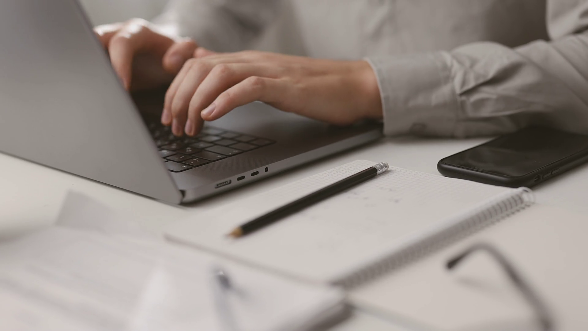 Closeup Of Male Hands Typing Message On Stock Footage SBV-347244787 ...
