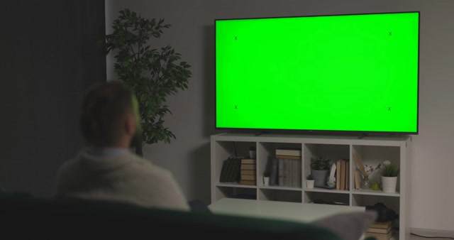 People Watching Tv With Green Screen Stock Footage: Royalty-Free Video ...