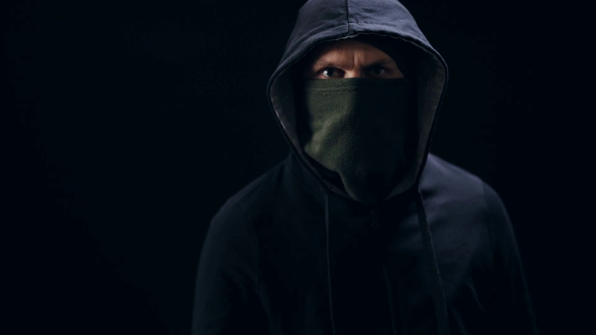 Robber In Mask Rolling Gun On Finger Stock Footage SBV-338951238 ...