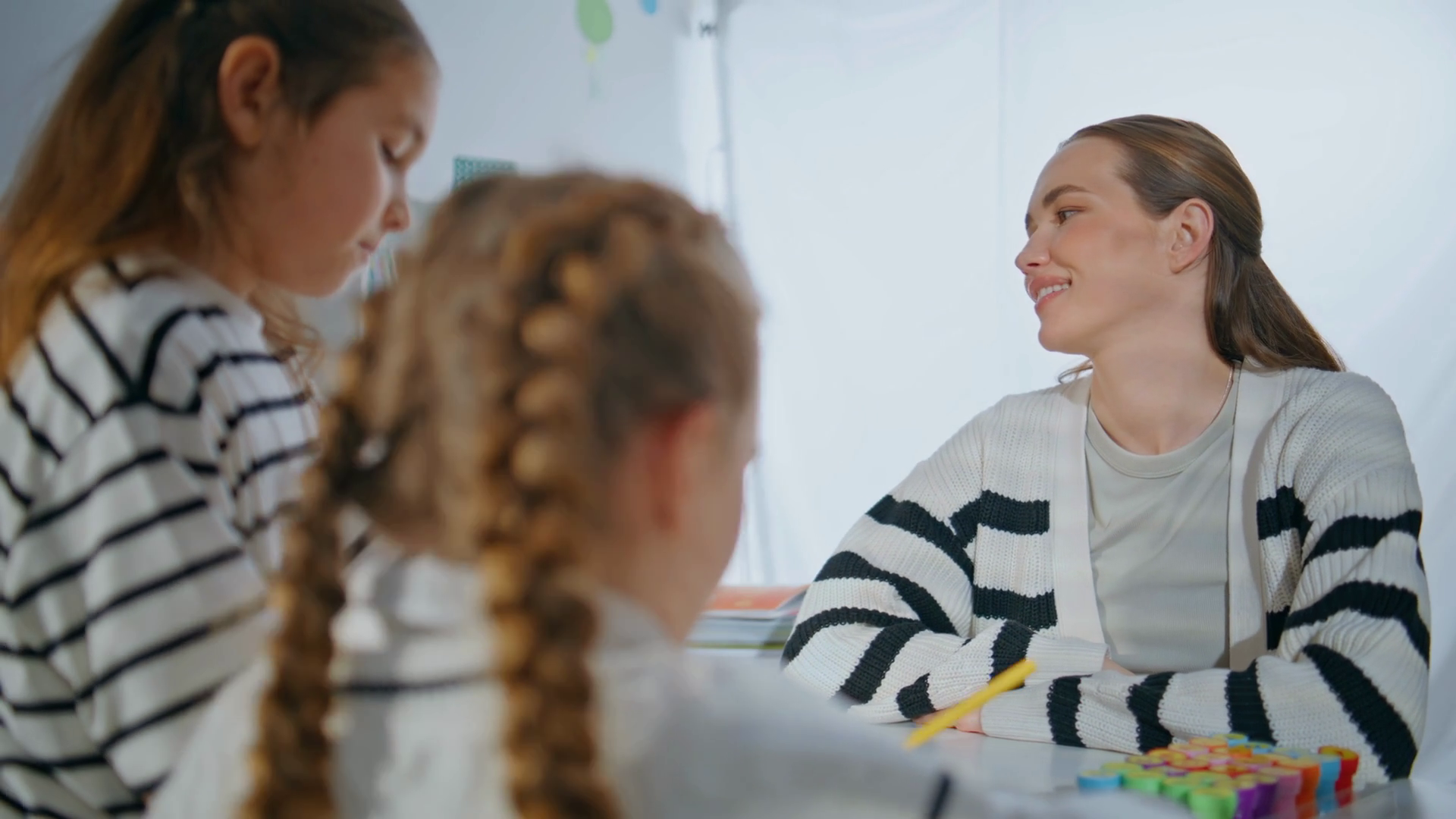 Pupils Girls Creating Art In School With Stock Footage SBV-351993606 ...