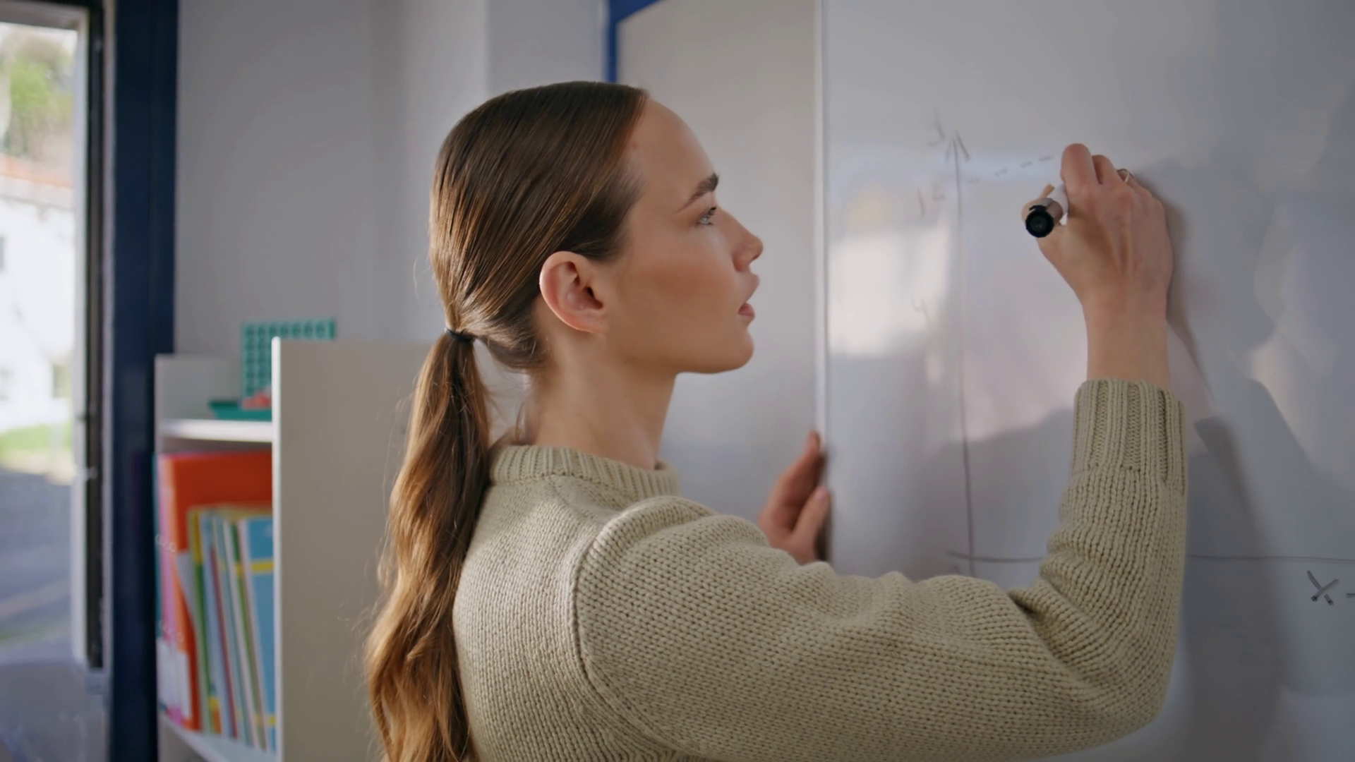 School Teacher Solving Math Problems On Stock Footage SBV-351991285 ...