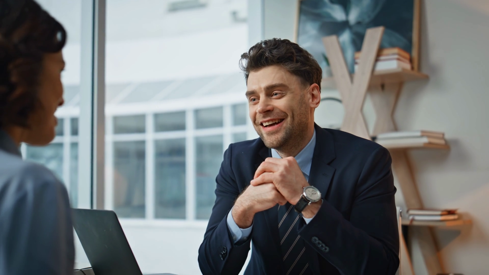 Business Colleagues Discussing Work At Stock Footage SBV-351909084 ...