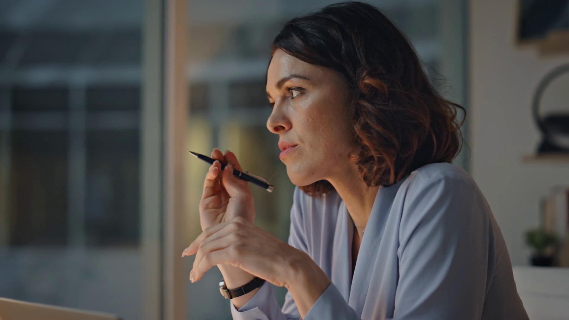 Thoughtful Professional Journalist Thinking Stock Footage SBV-351922534 ...