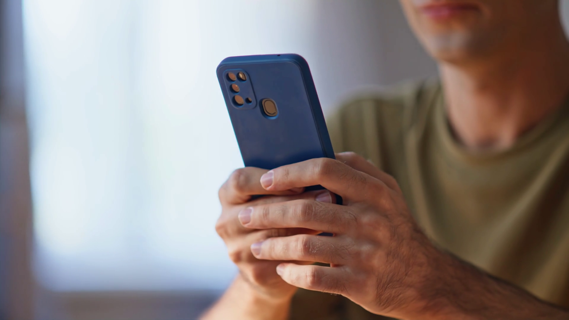 Closeup Man Hands Texting Cellphone In Stock Footage SBV-351720040 ...