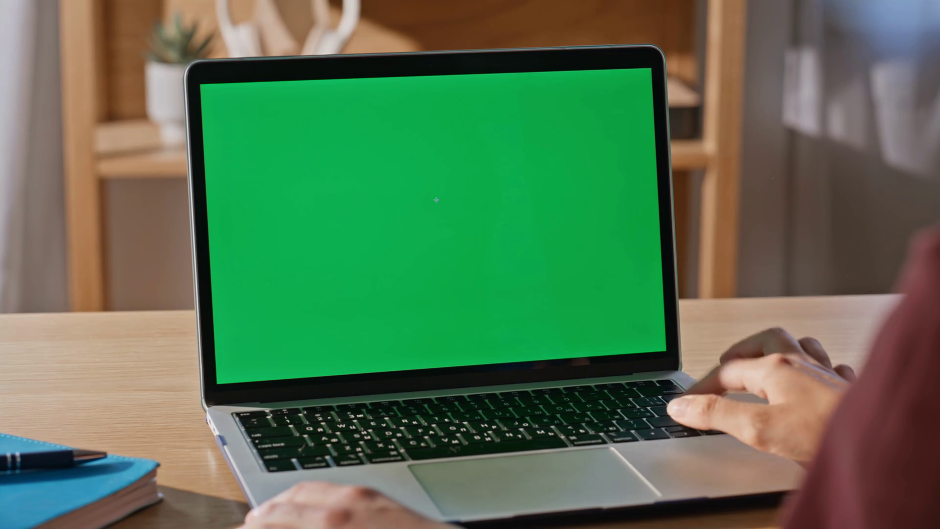 Lady Fingers Tapping Mockup Computer Working Stock Footage SBV ...