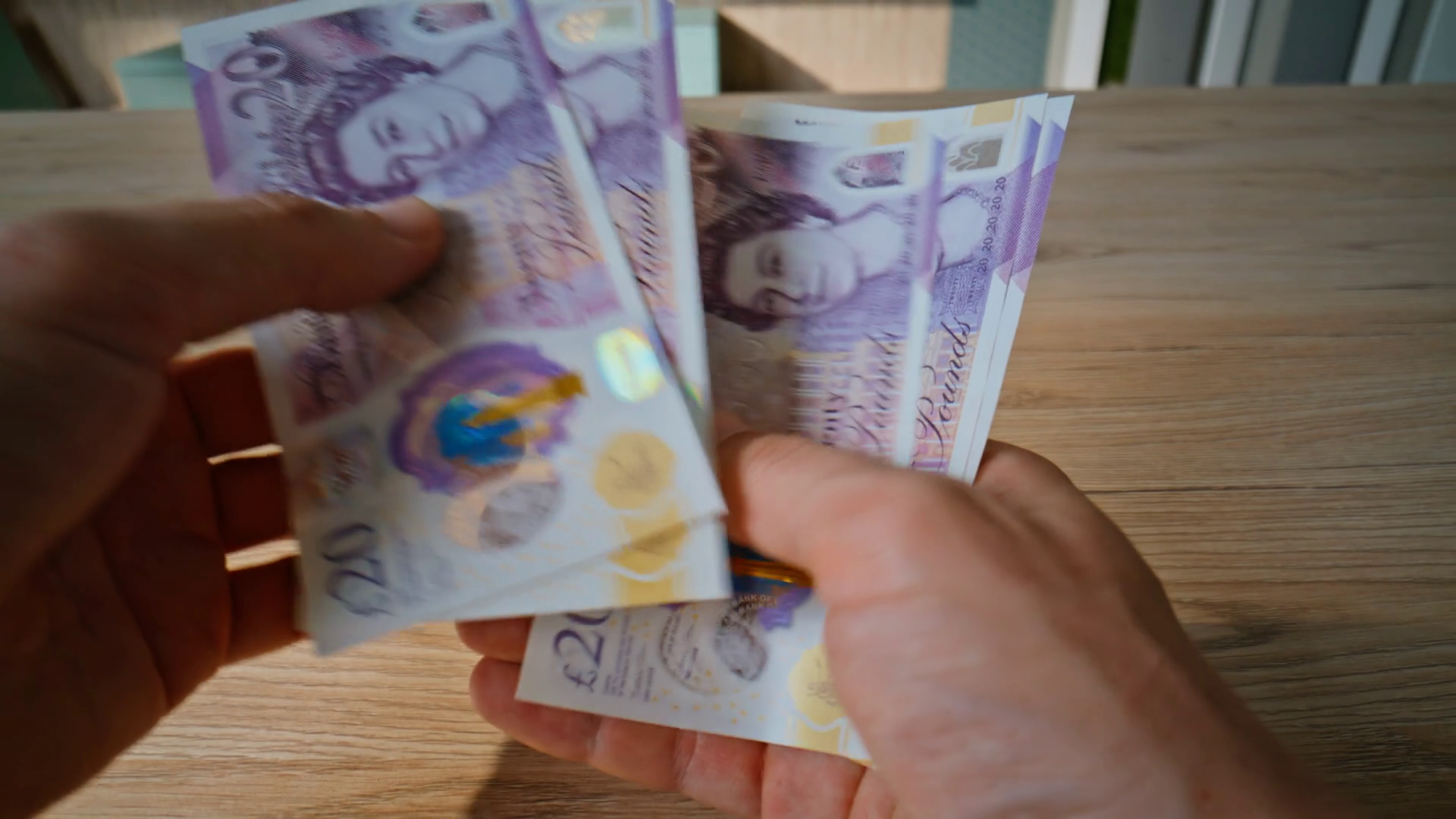 Man Hands Counting Pounds Financial Stock Footage SBV-351762589 ...