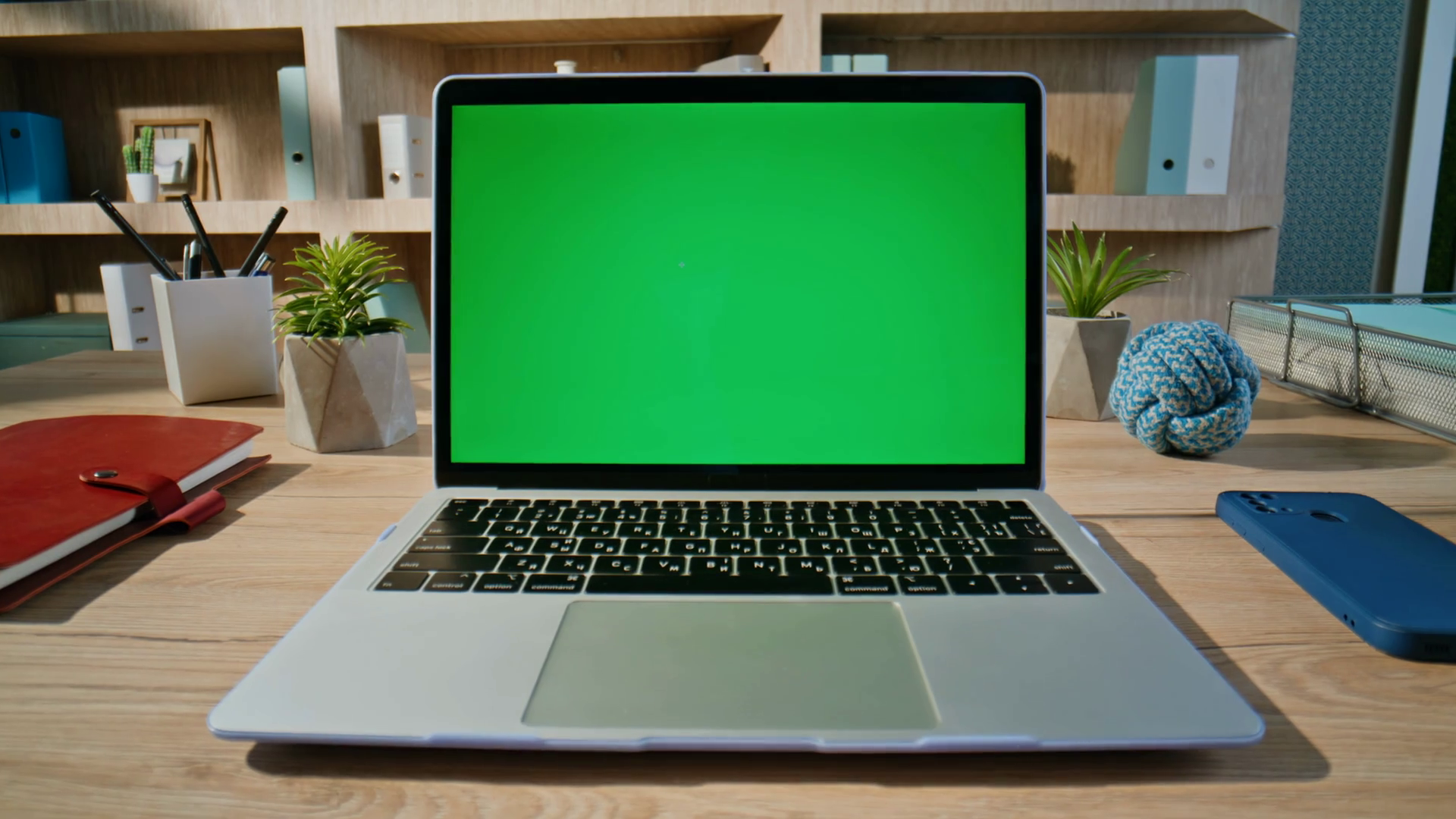 Laptop Green Screen Standing At Modern Stock Footage SBV-351761527 ...