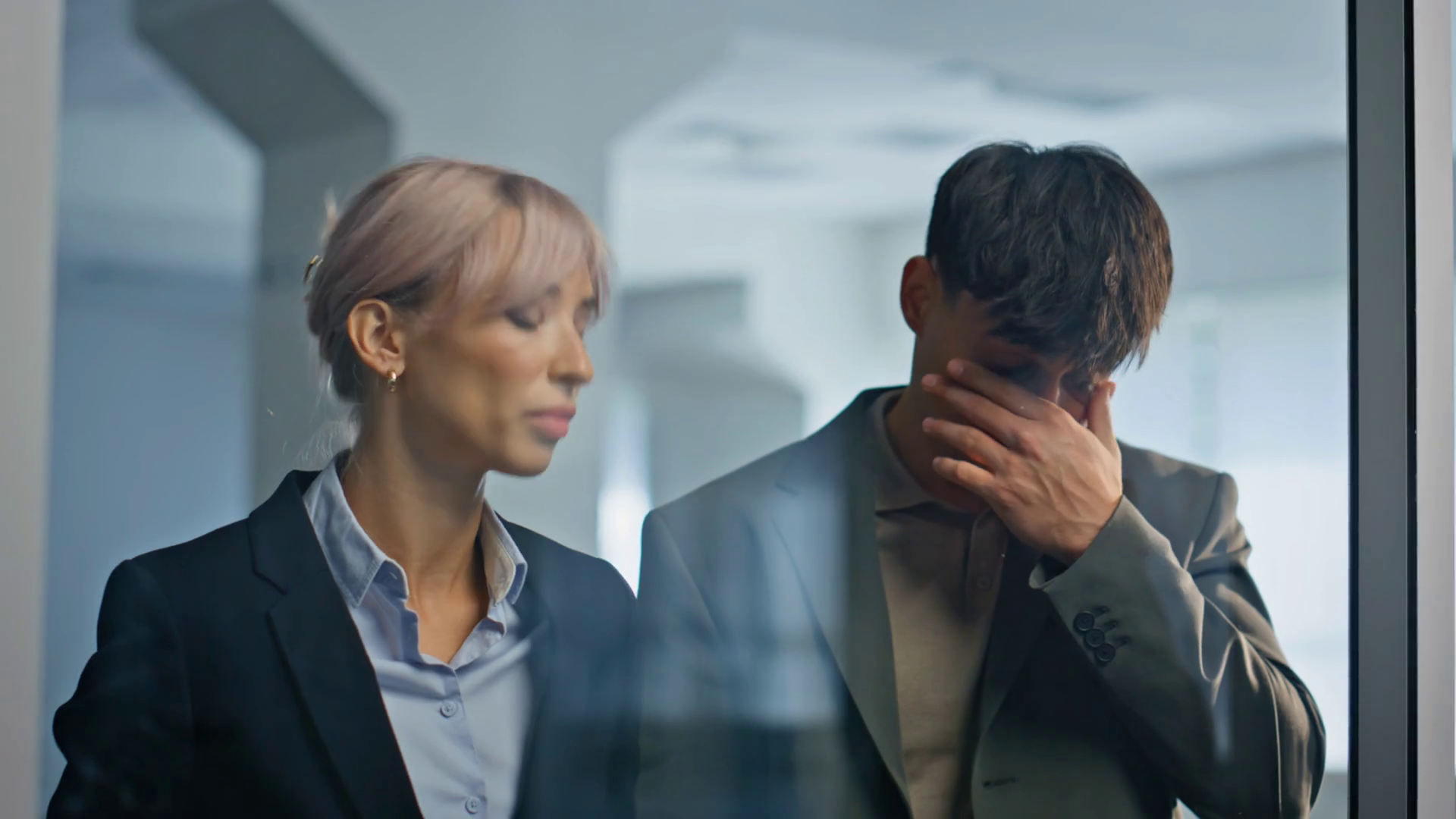 Two Colleagues Feeling Worried At Office Stock Footage SBV-351875482 ...