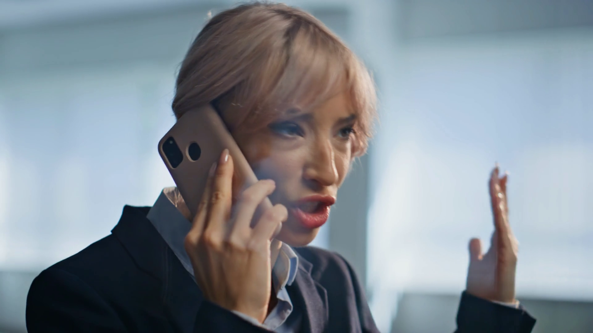 Portrait Angry Ceo Calling Smartphone At Stock Footage SBV-351874856 ...