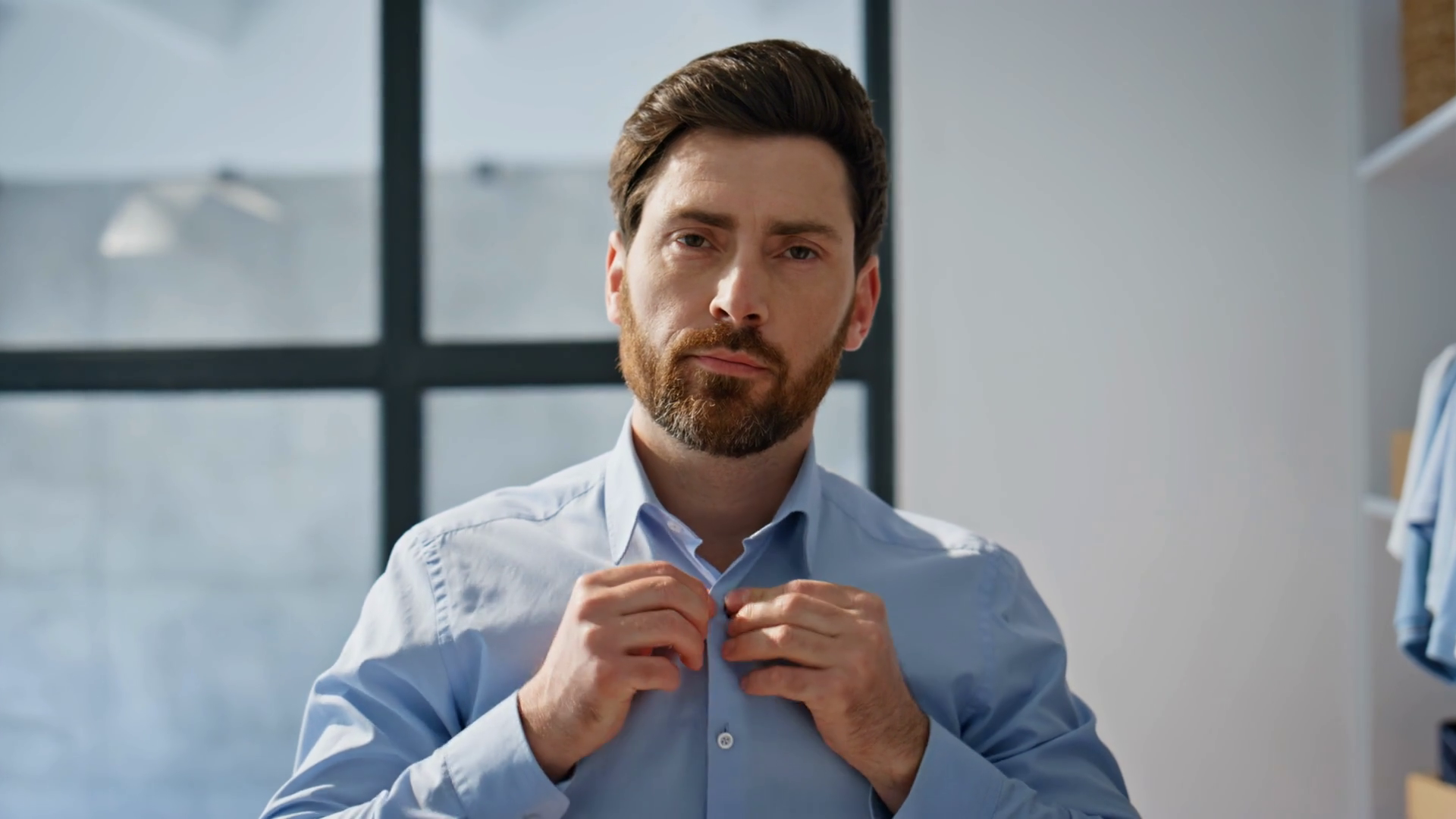 Formal Man Sleeves Of Shirt At Home Closeup Stock Footage SBV-351964891 ...
