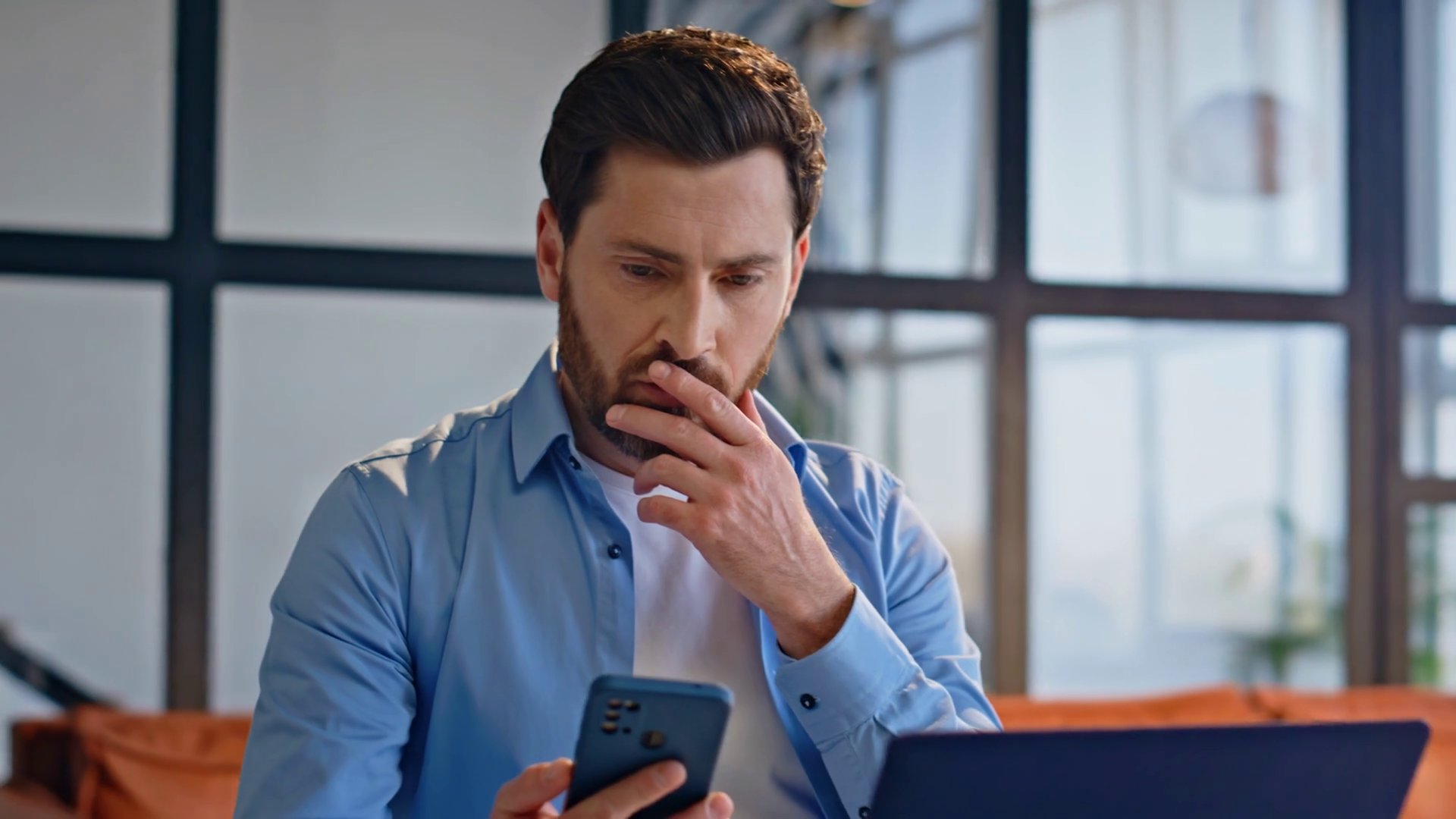 Shocked Businessman Receiving Notification Stock Footage SBV-351970015 ...