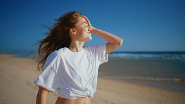 Woman Shirt Flapping Wind Stock Footage: Royalty-Free Video Clips ...