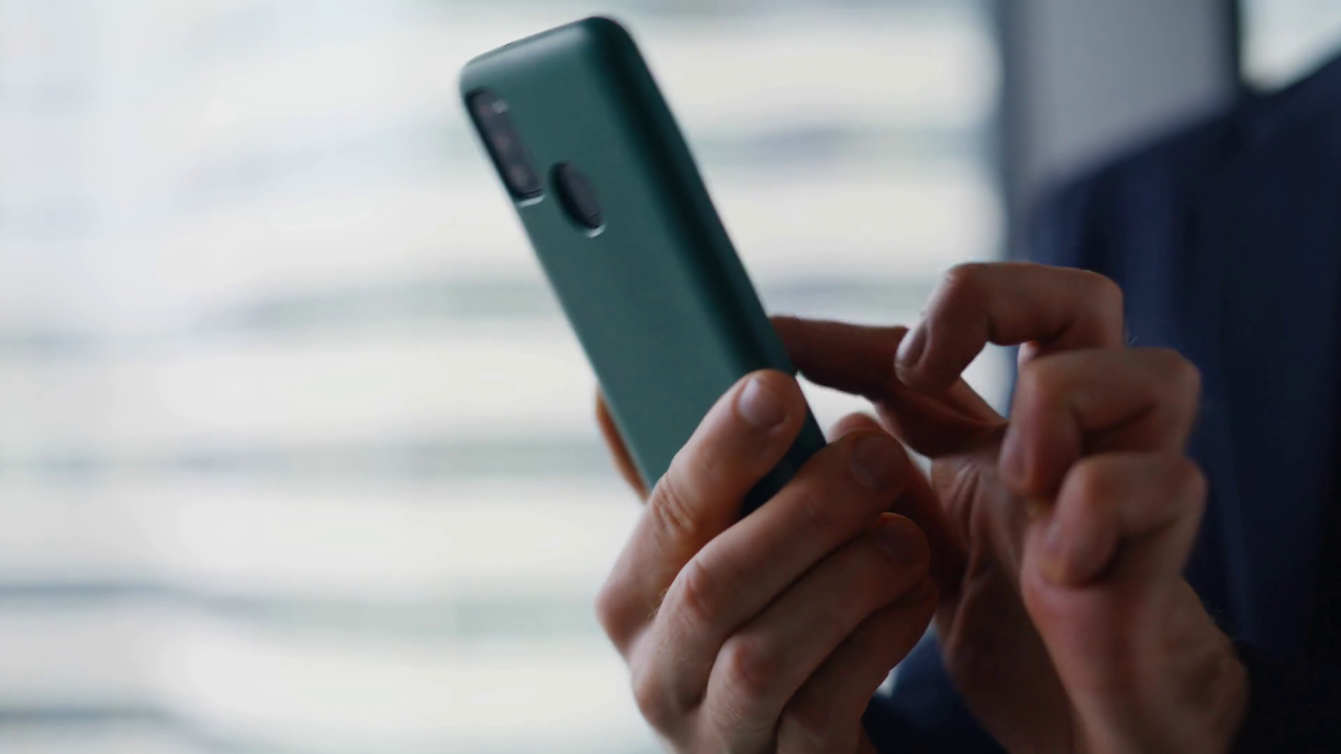 Executive Fingers Tapping Smartphone Stock Footage SBV-352551190 ...