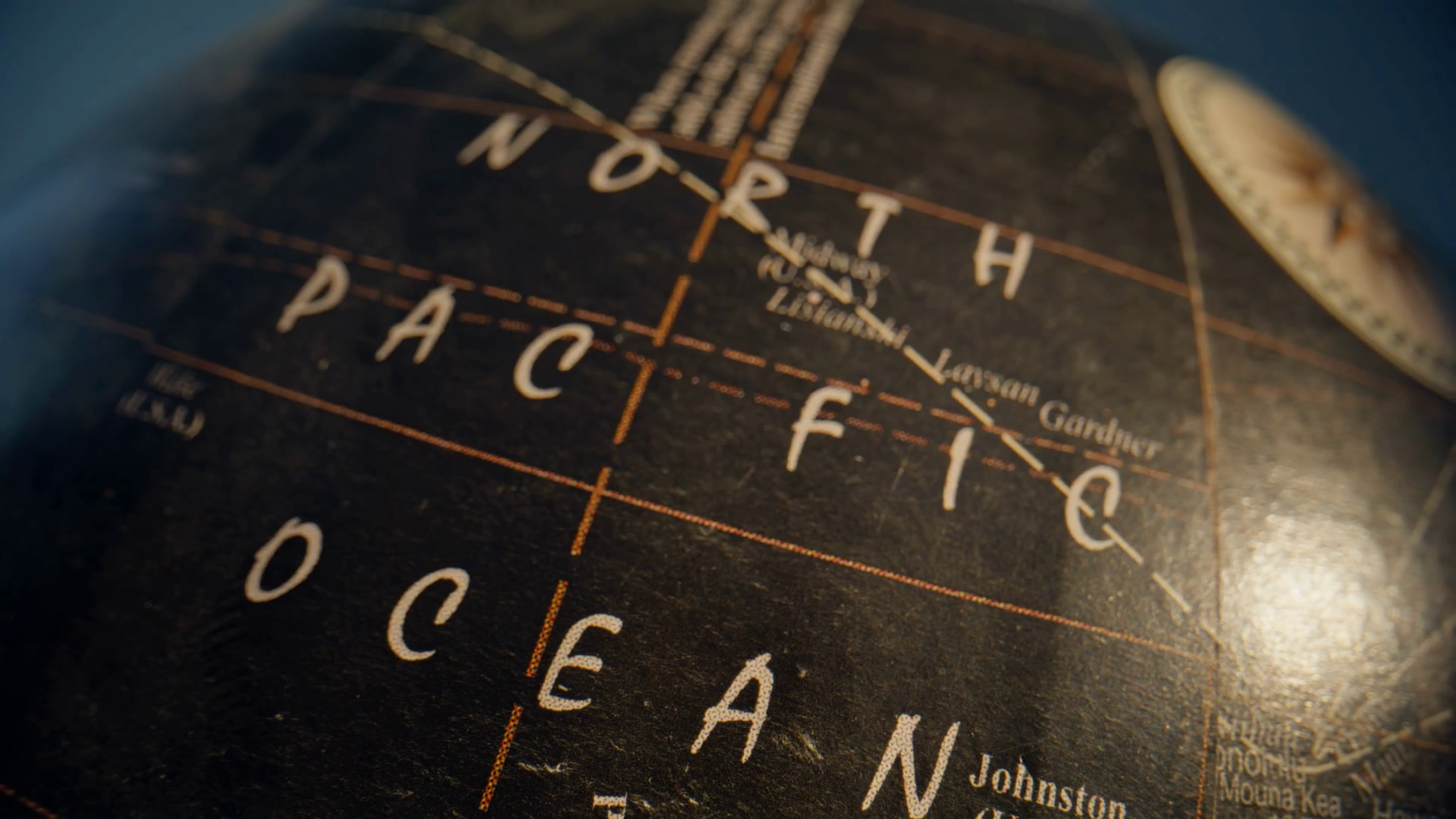 North Pacific Ocean Marked Globe Dark Stock Footage SBV-352889672 ...