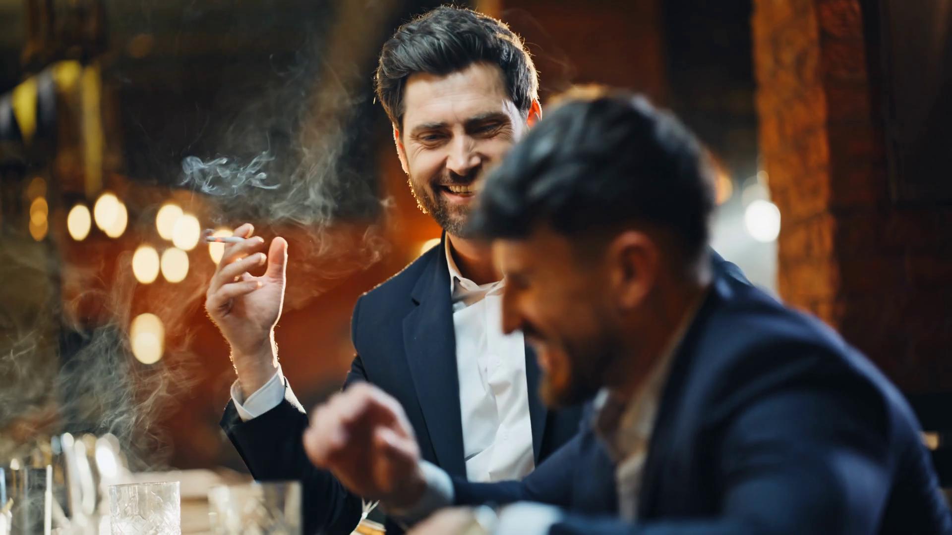 Inebriated Friends Drinking Cognac Glass In Stock Footage SBV-353415733 ...