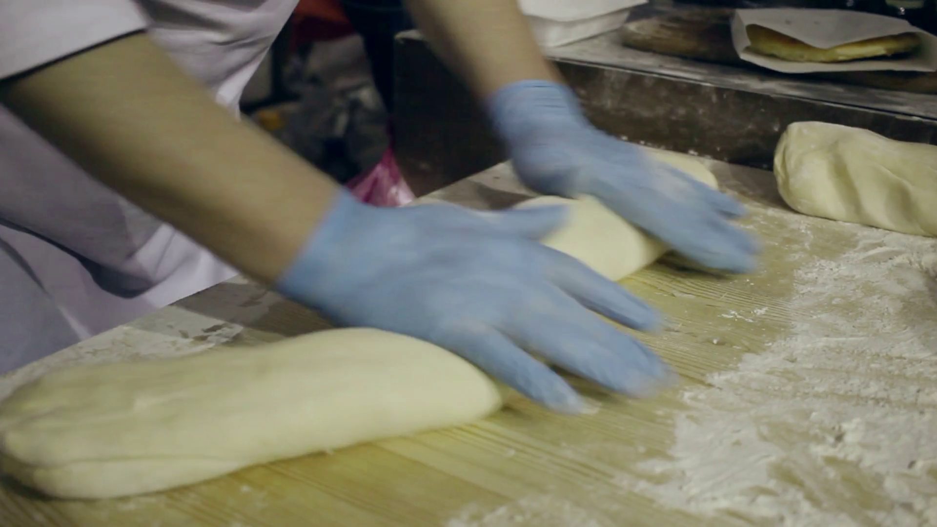 Rolling Dough Cut Into Pieces Preparing Stock Footage SBV-307689443 ...