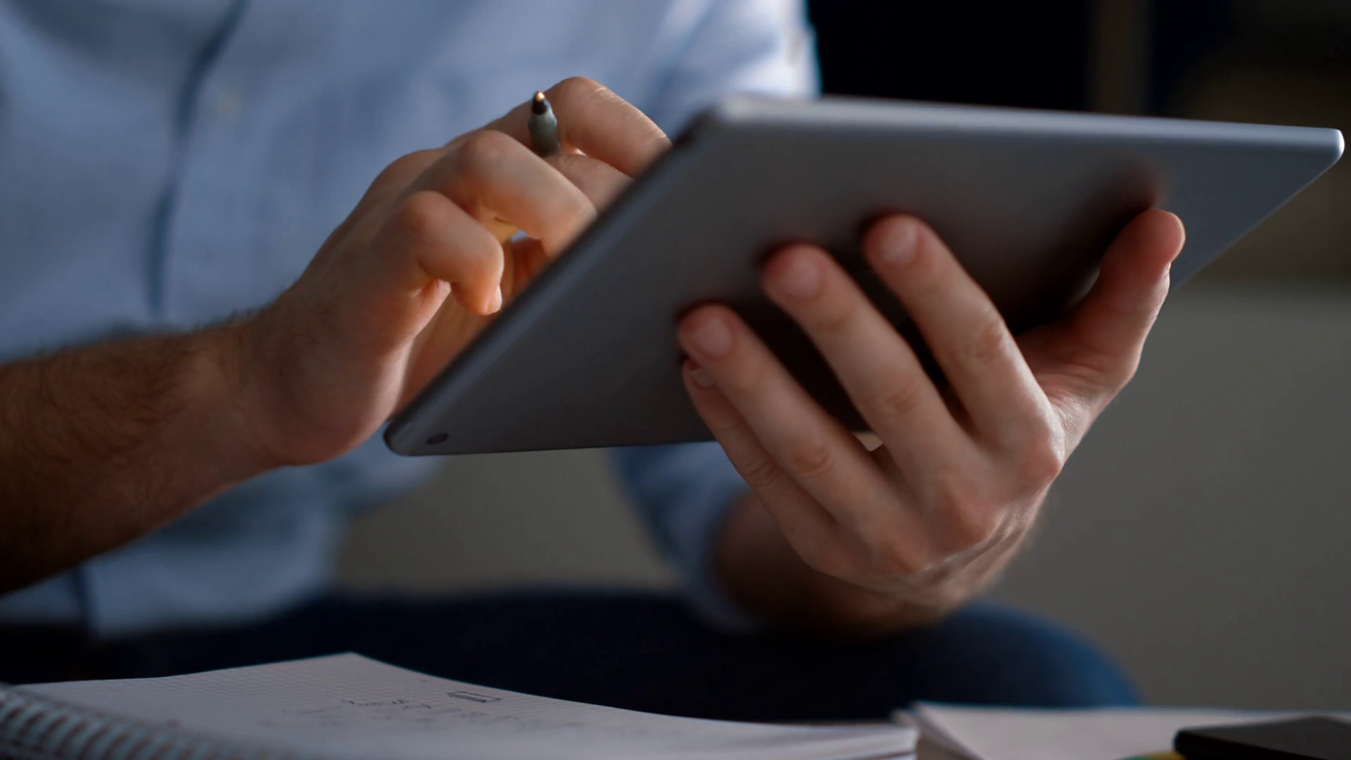 Businessman Researching Tablet Computer Stock Footage SBV-346798873 ...