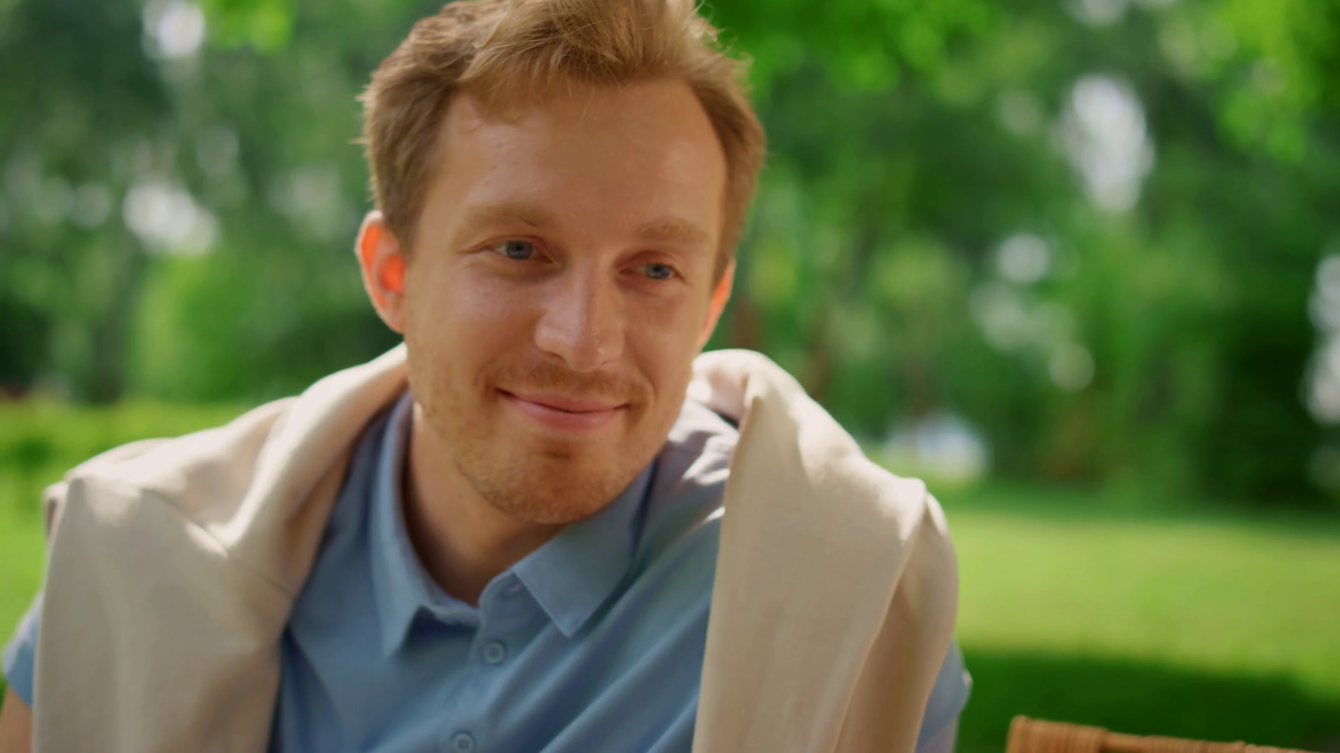 Closeup Smiling Happy Man On Summer Nature Stock Footage SBV-346807610 ...