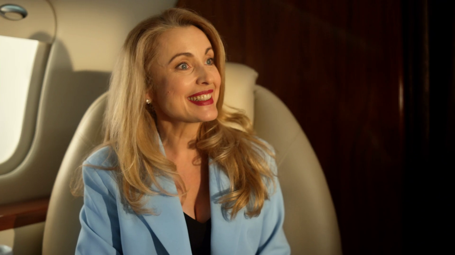 Smiling Passenger Flying First Class In Stock Footage SBV-347034231 ...