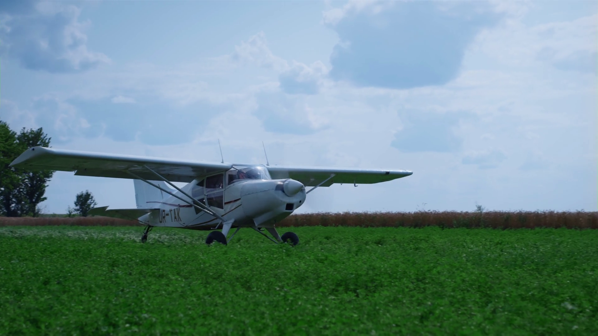 Small Ultralight Airplane Takeoff From Green Stock Footage SBV ...