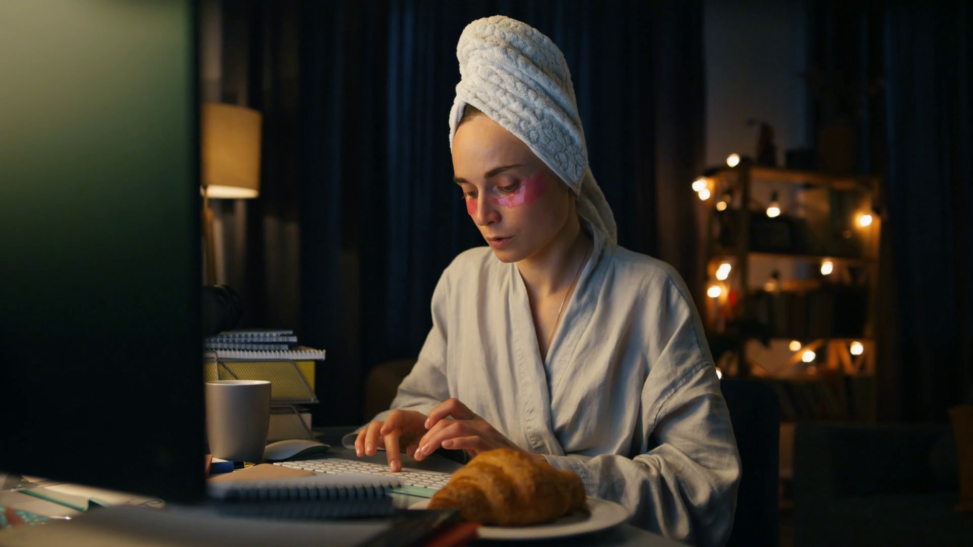 Creative Lady Texting Computer At Home Stock Footage SBV-347274035 ...