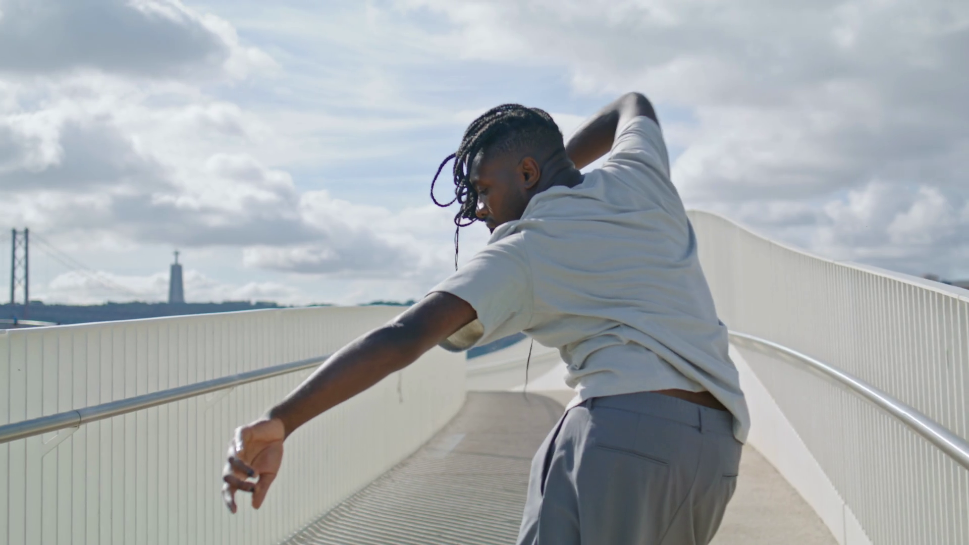 Fashion Dancer Enjoying Performance Ocean Stock Footage SBV-347346588 ...