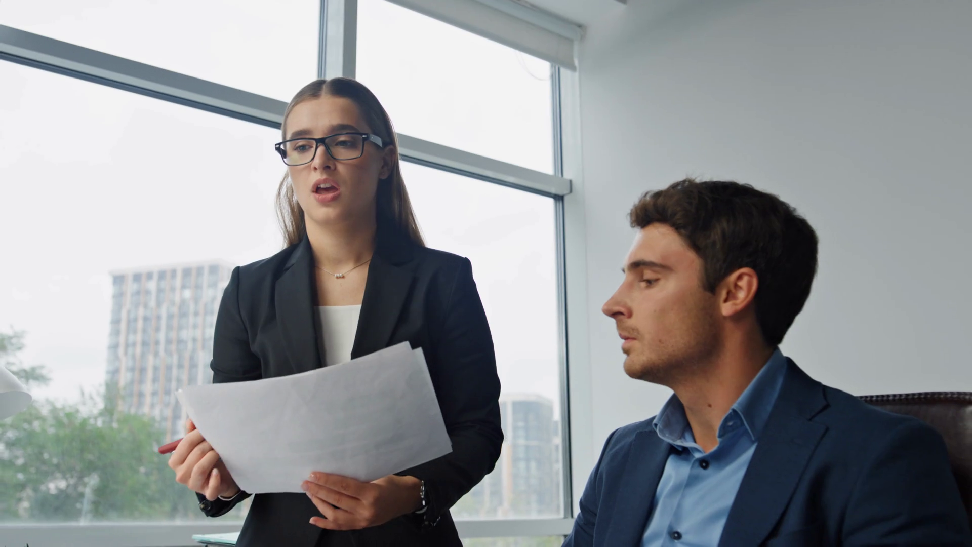 Angry Boss Throwing Papers Talking With Stock Footage SBV-347348683 ...