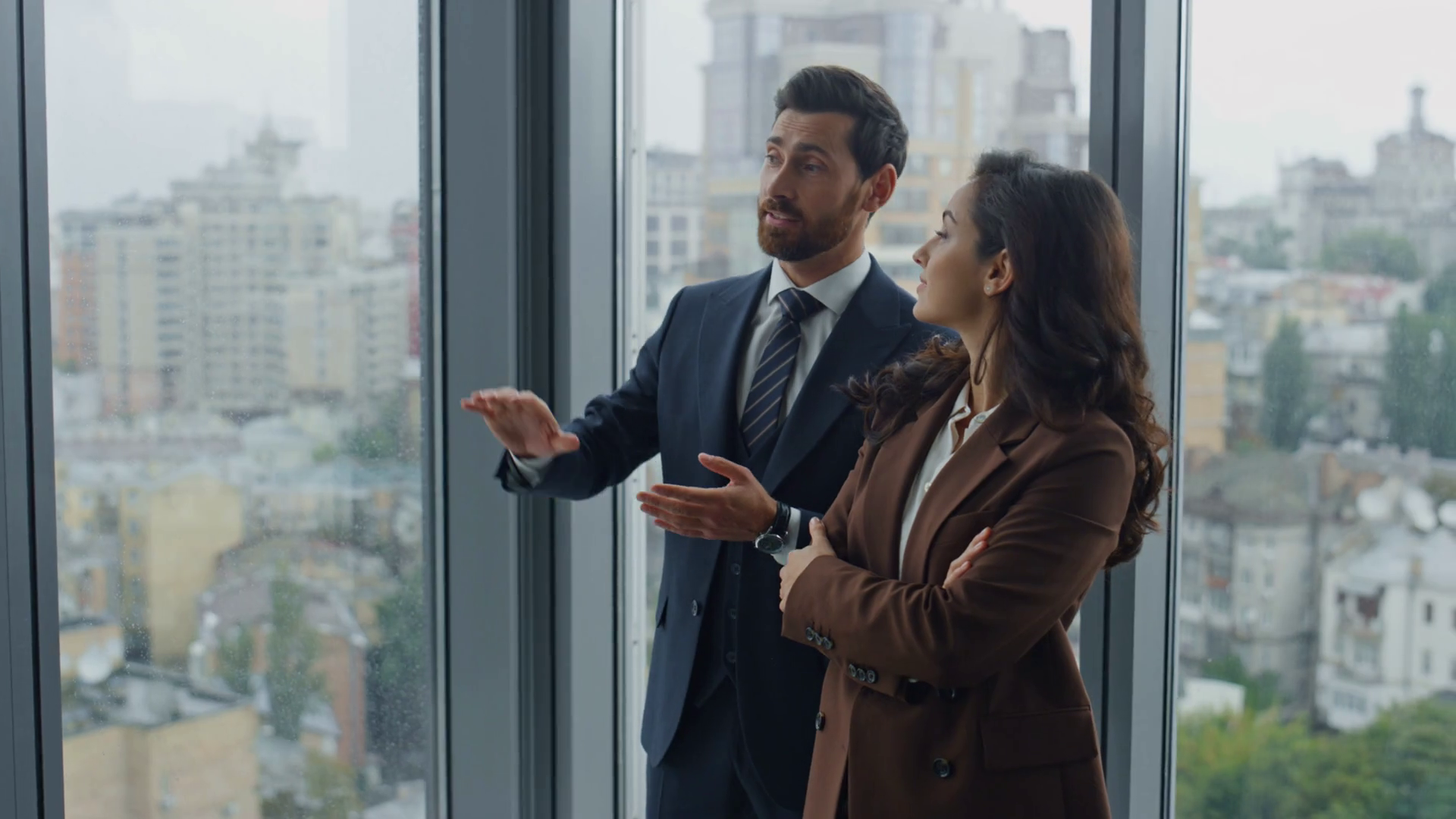 Friendly Manager Speaking With Woman Stock Footage SBV-347350104 ...