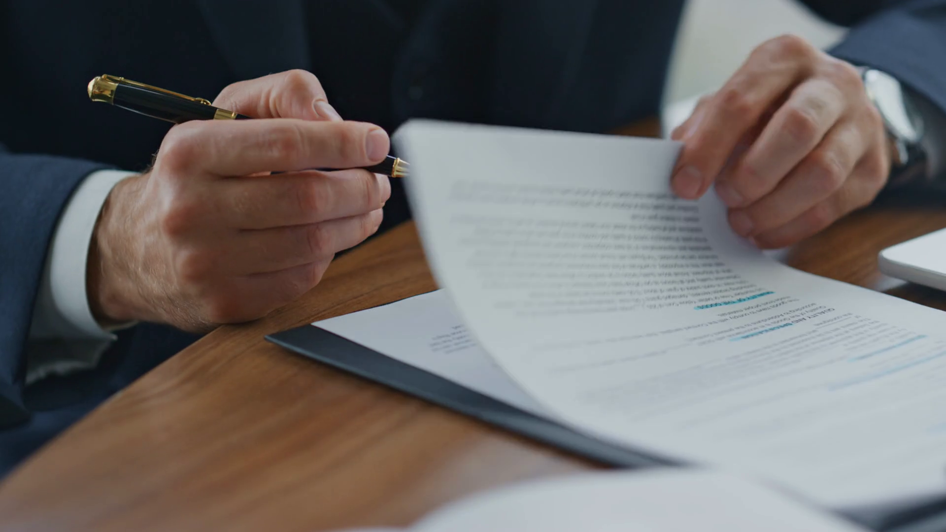 Unrecognizable Businessman Signing Official Stock Footage SBV-347350961 ...