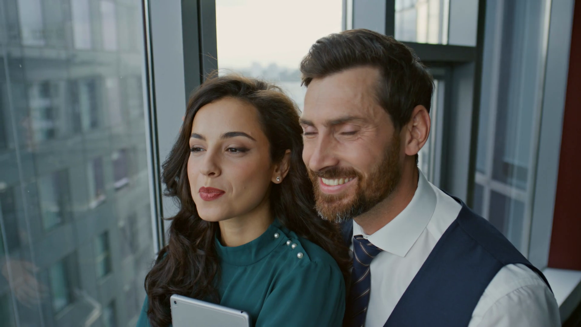 Happy Couple Business Partners Talking Stock Footage SBV-347351054 ...