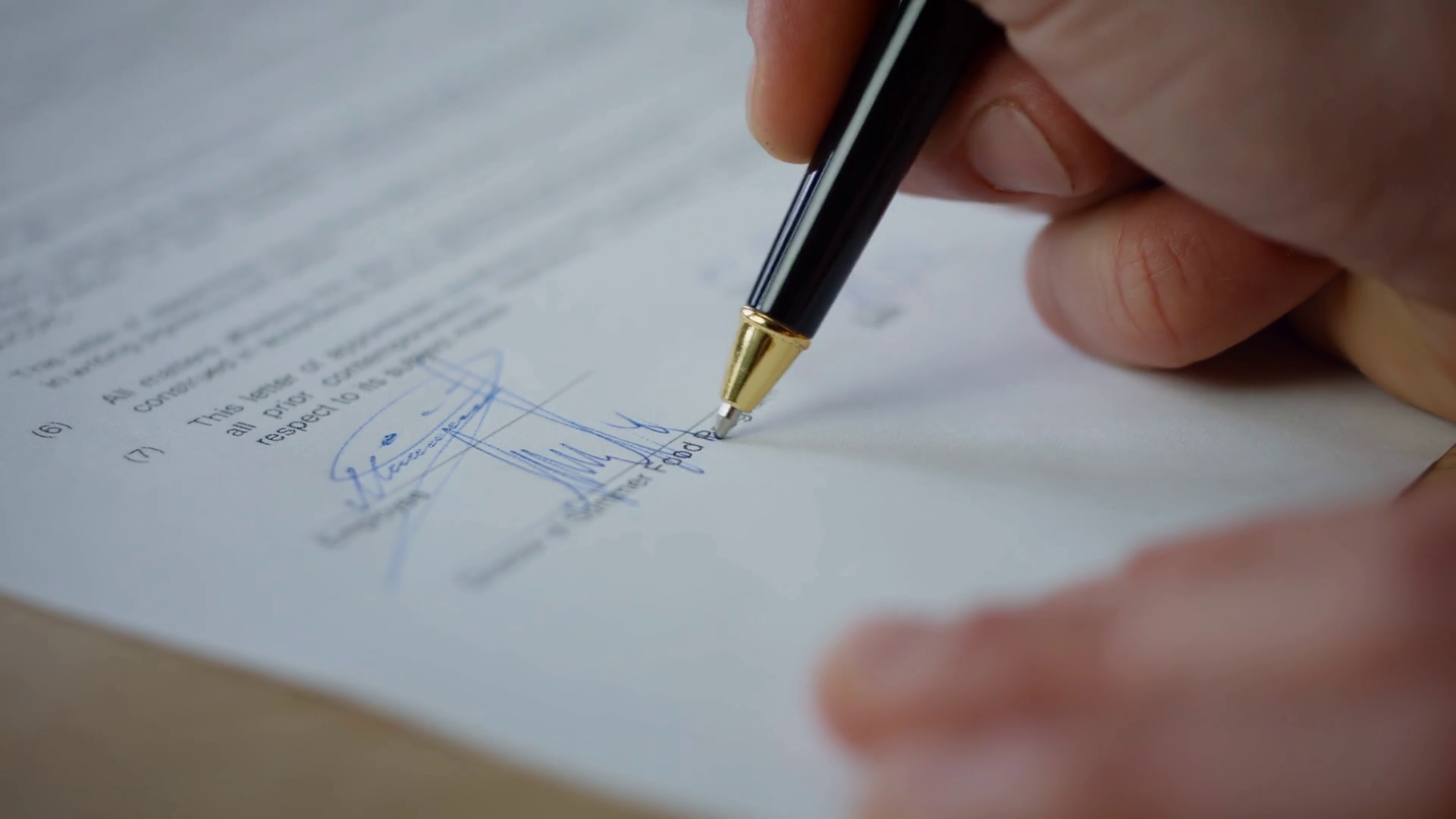 Man Hands Signing Official Document Putting Stock Footage SBV-347438639 ...