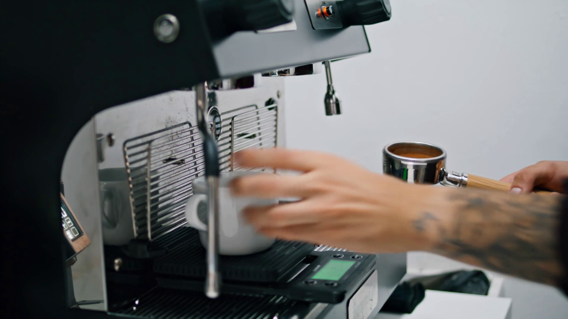 Unknown Barista Putting Portafilter In Stock Footage SBV-348710157 ...