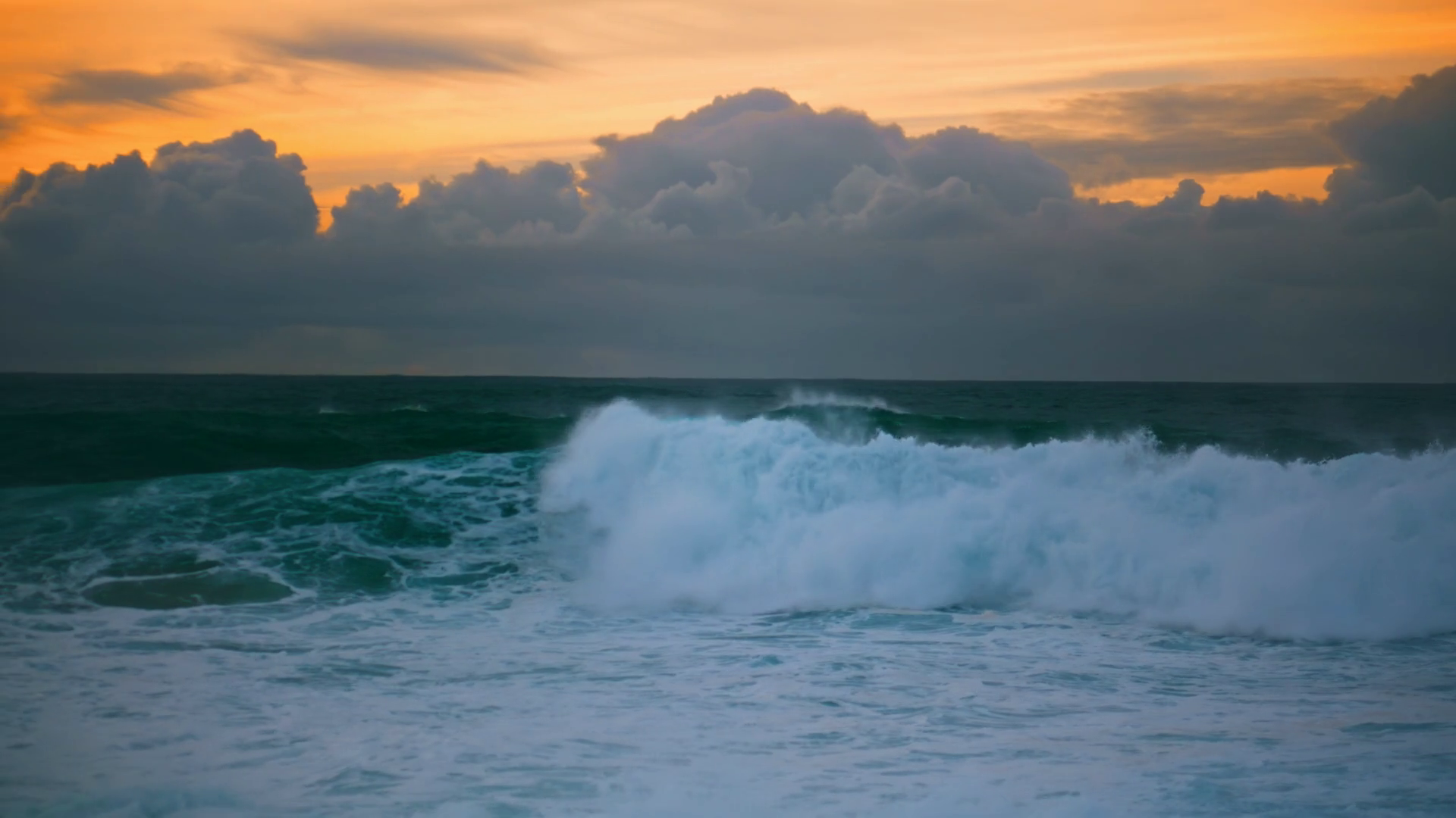 Storm Sea Rolling Dawn Coast In Slow Motion Stock Footage SBV-347529910 ...
