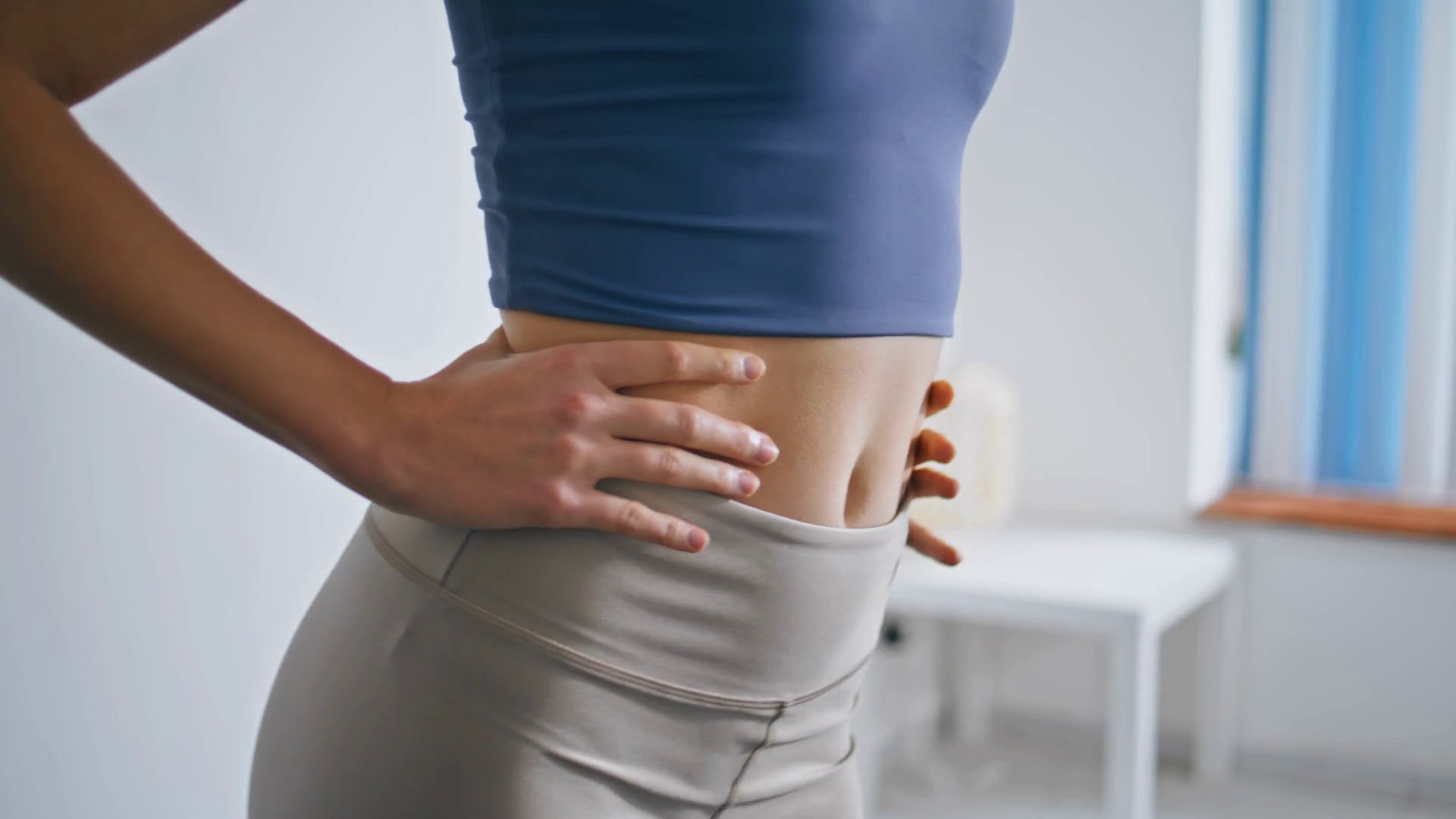 Closeup Woman Rotating Waist Training At Stock Footage SBV-347590834 ...