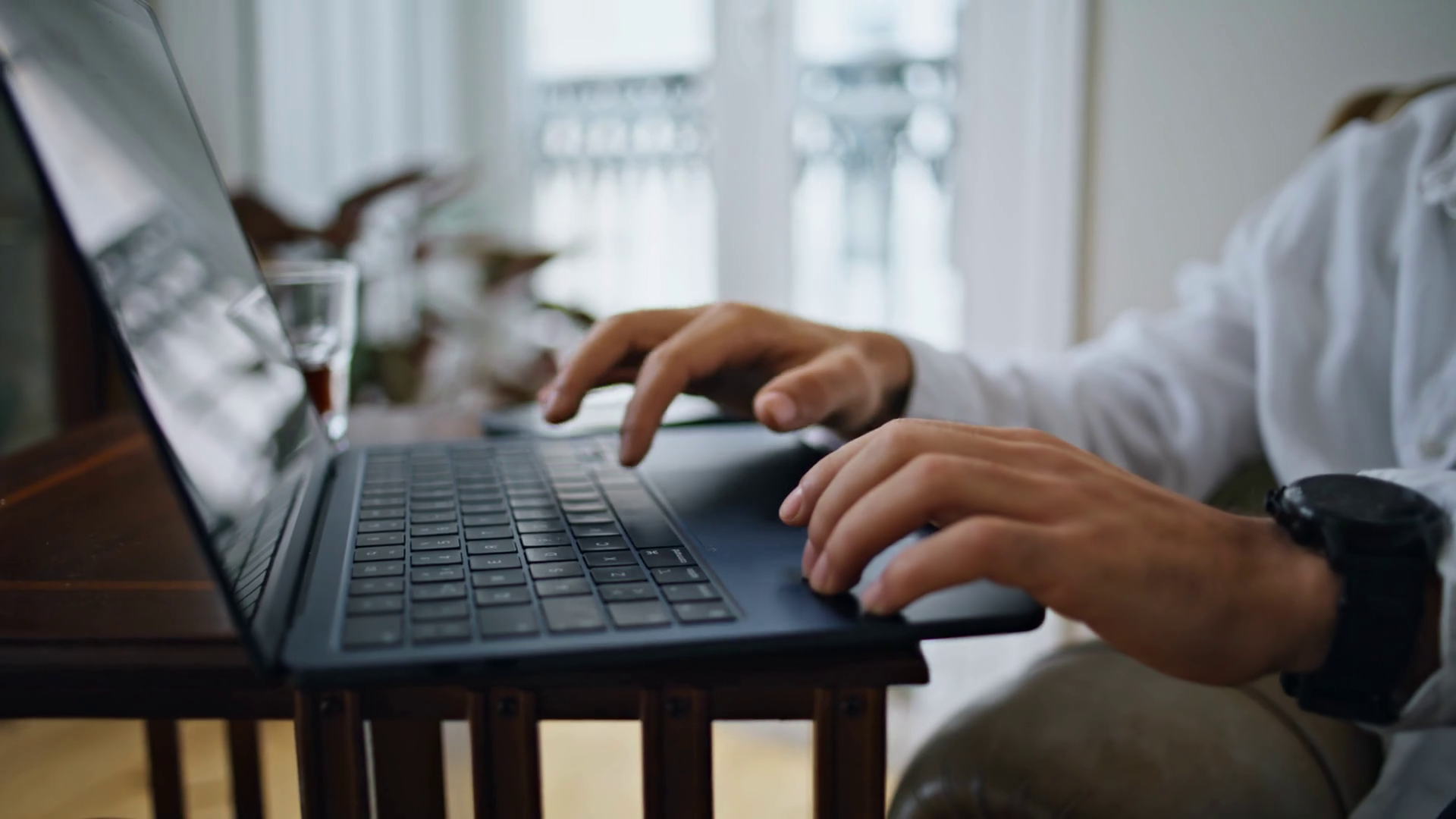 Guy Hands Typing Keyboard Laptop At Stock Footage SBV-348757655 ...
