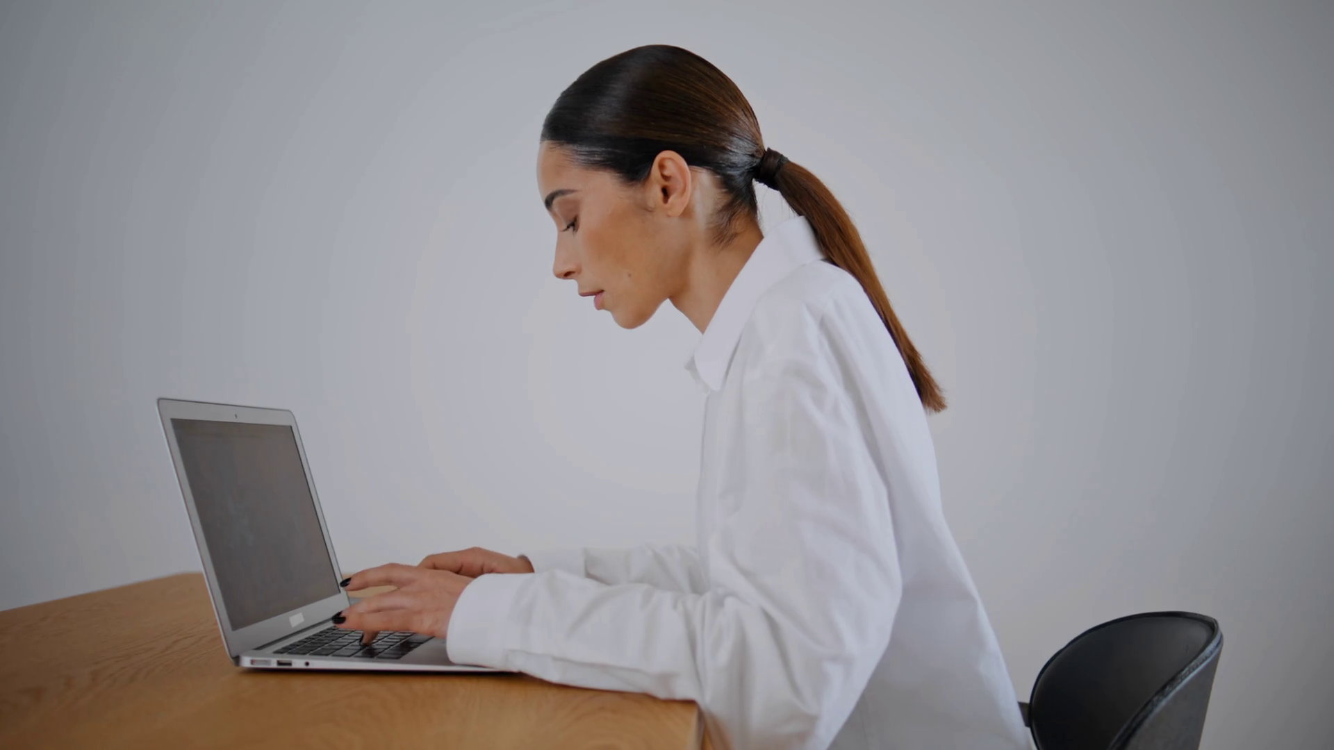 Serious Girl Texting Computer At Room Stock Footage SBV-347623302 ...