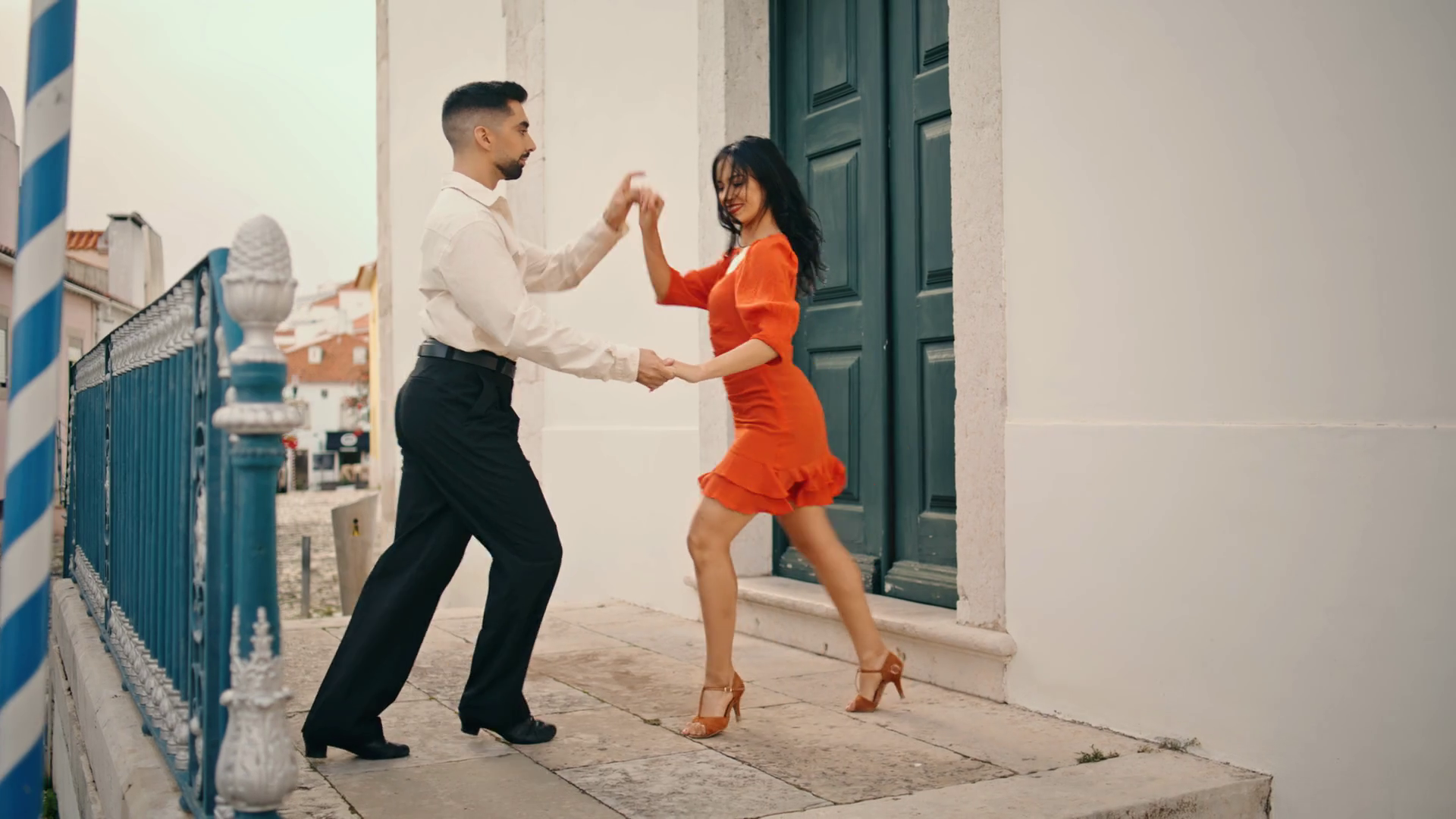 Hot Professional Dancers Performing Salsa On Stock Footage SBV ...