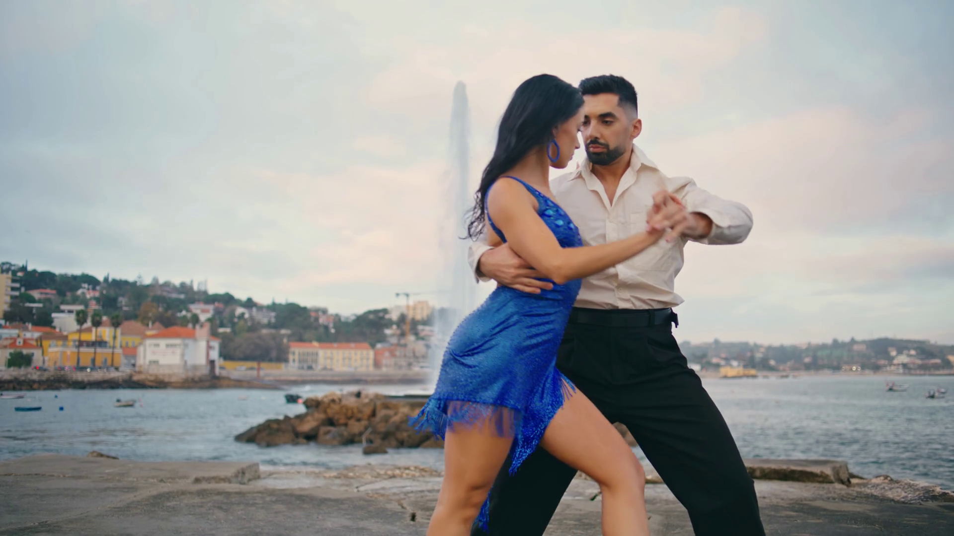 Partners Performing Latin Dance At Scenic Stock Footage SBV-347666680 ...