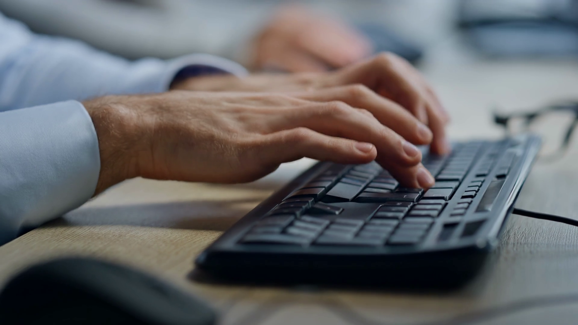 Operator Hands Typing Keyboard Closeup Stock Footage SBV-347700715 ...