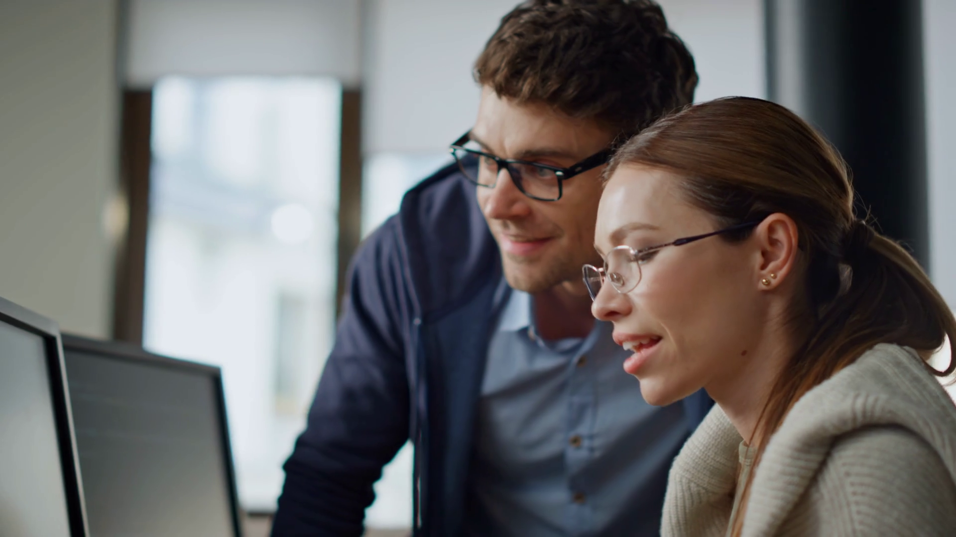 It Programmers Discussing Project In Office Stock Footage SBV-347700603 ...