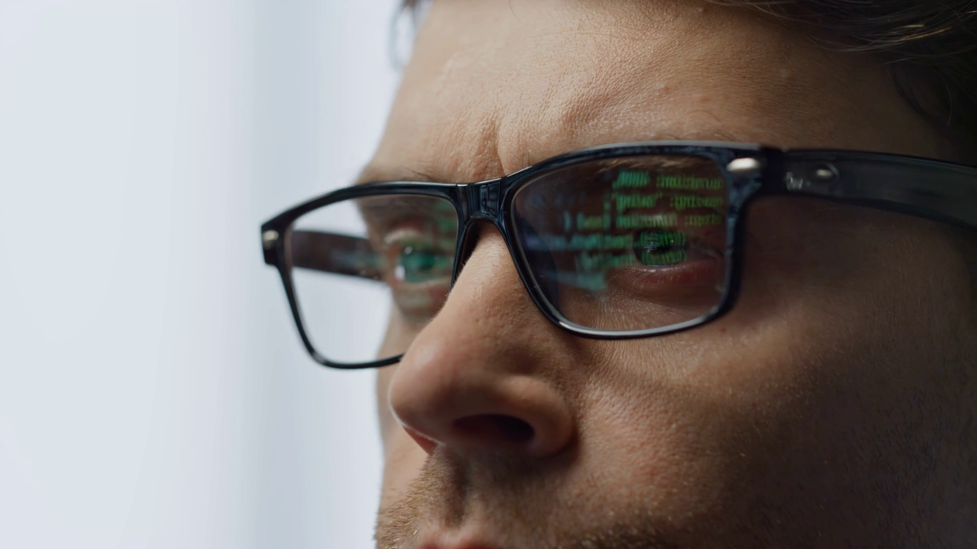 Software Developer Glasses Reflecting Stock Footage SBV-347700844 ...
