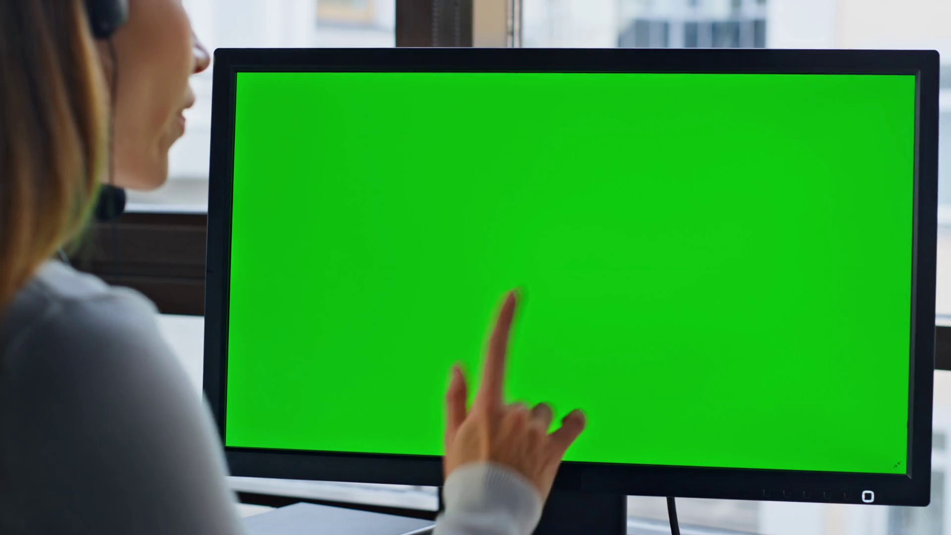 Office Worker Green Screen Computer Closeup Stock Footage SBV-347699390 ...