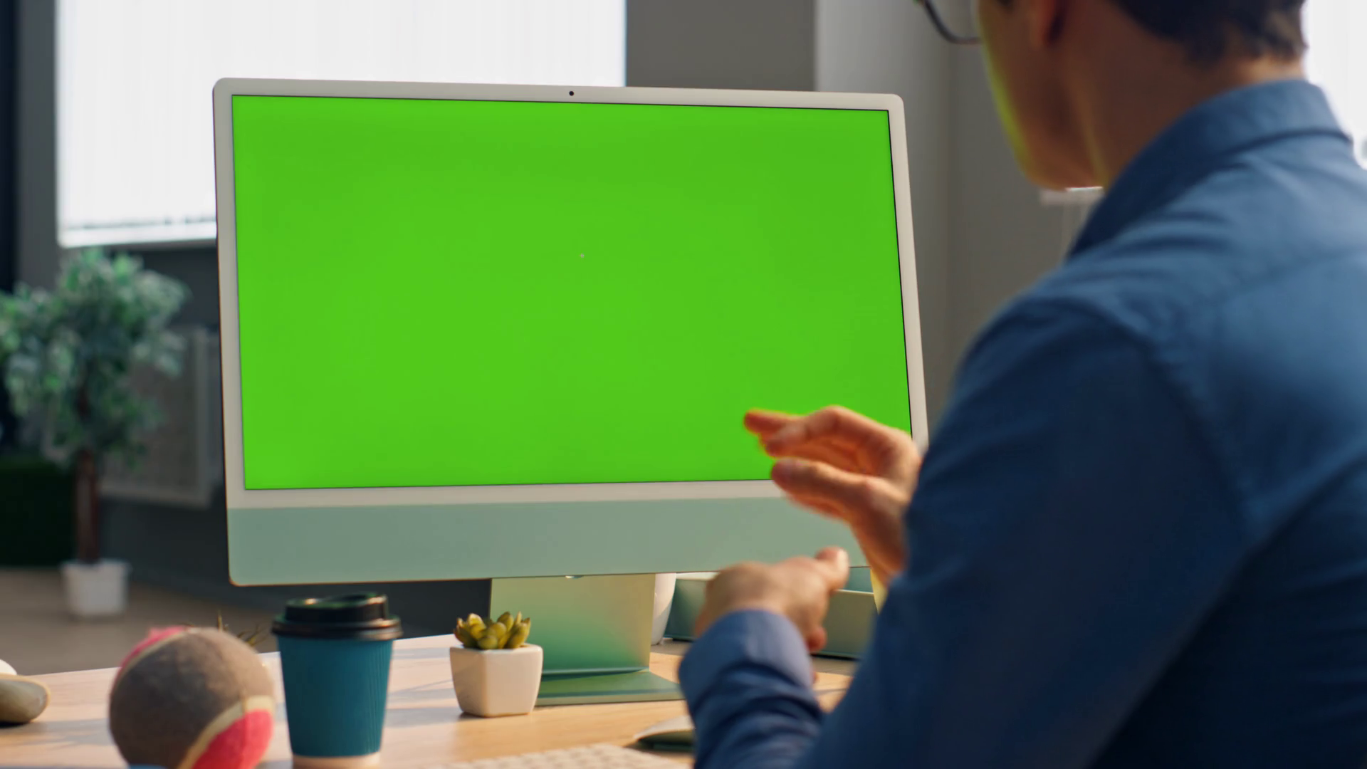 Entrepreneur Hands Gesturing Mockup Computer Stock Footage SBV ...