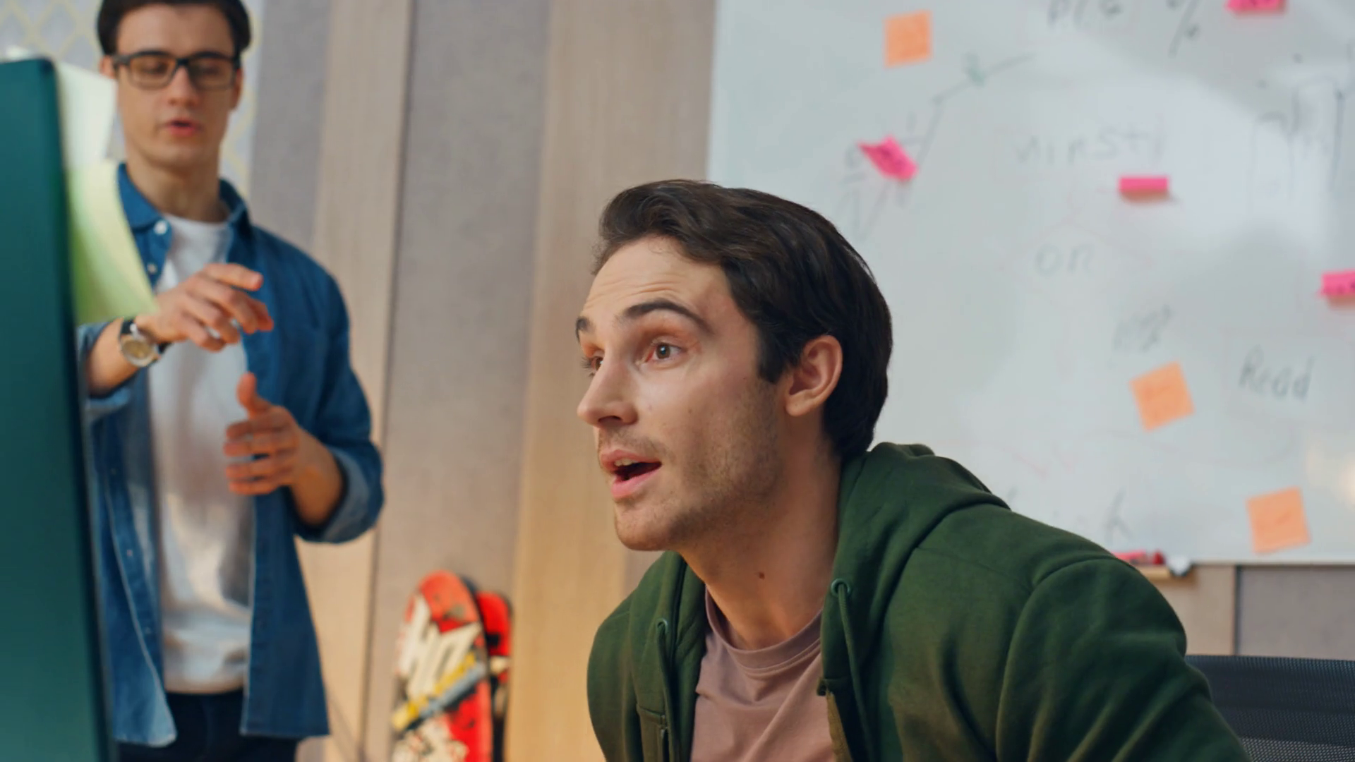 Serious Man Looking Computer Talking To Stock Footage SBV-348412827 ...