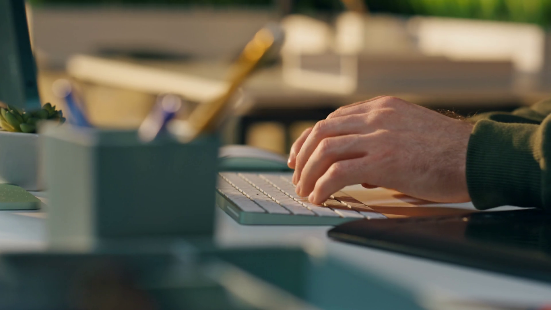 Freelancer Hands Texting Keyboard At Home Stock Footage SBV-348413294 ...